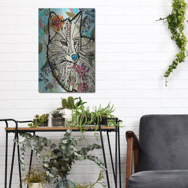 Lark Manor™ 'Wallpaper Fox' by Dean Russo Metal Wall Art | Wayfair