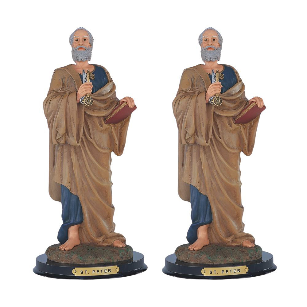 World Menagerie "2-PC Set" ICE ARMOR 12"H Saint Peter Statue Simon ...