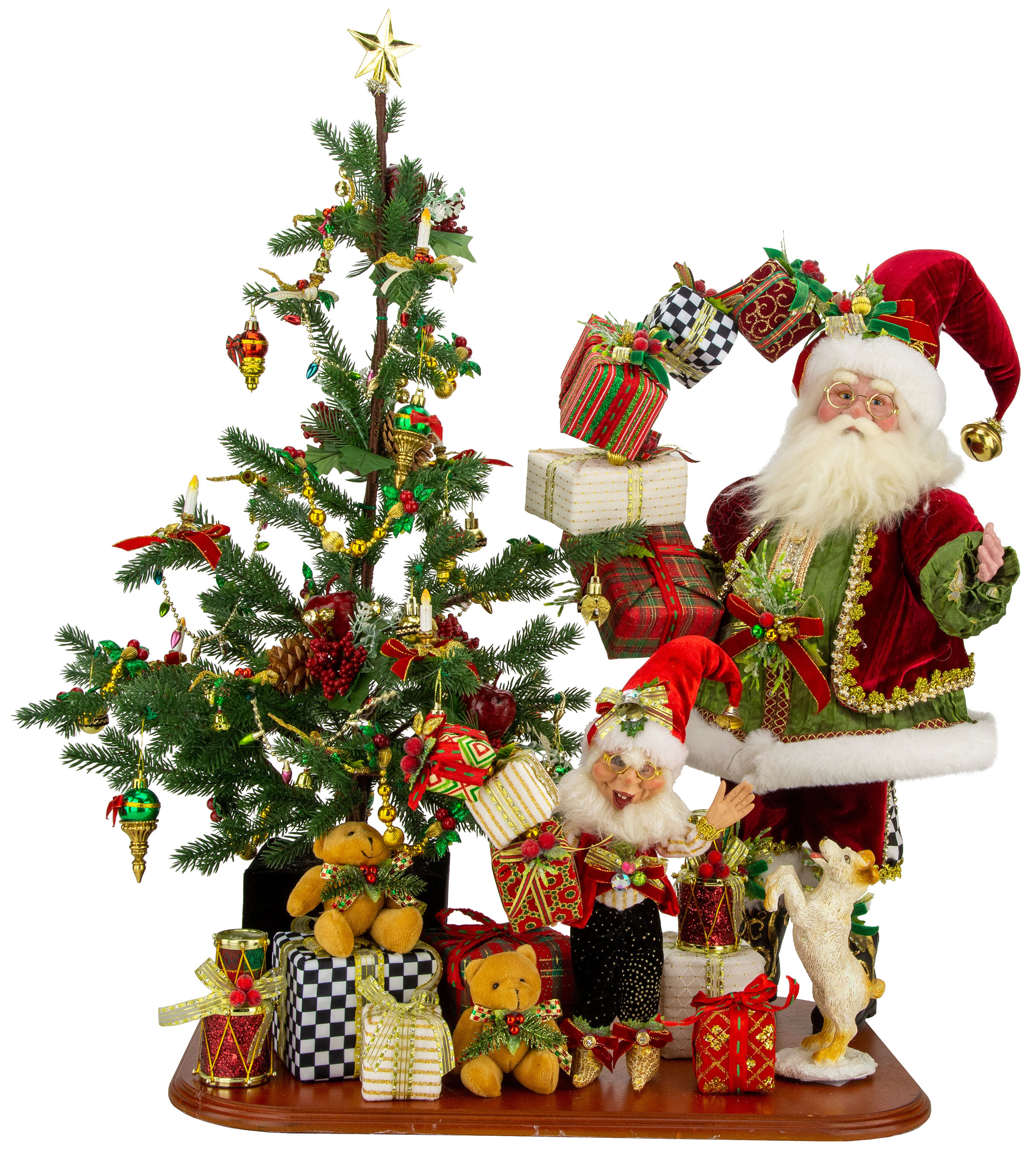 Mark Roberts Santa And Elf Delivering Present - 34.5 Inches - Wayfair ...