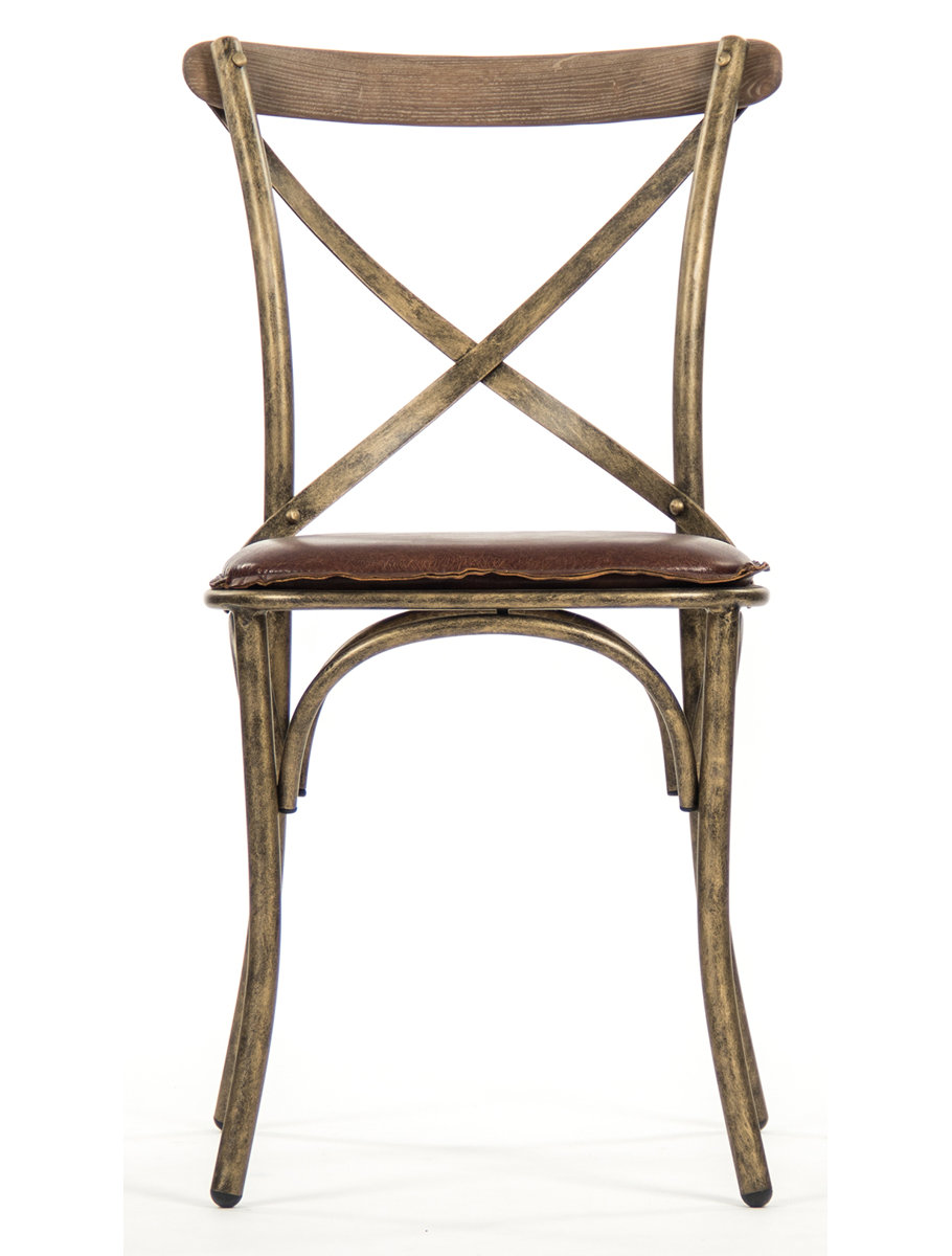 Zentique Cross Back Side Chair in Gold | Wayfair