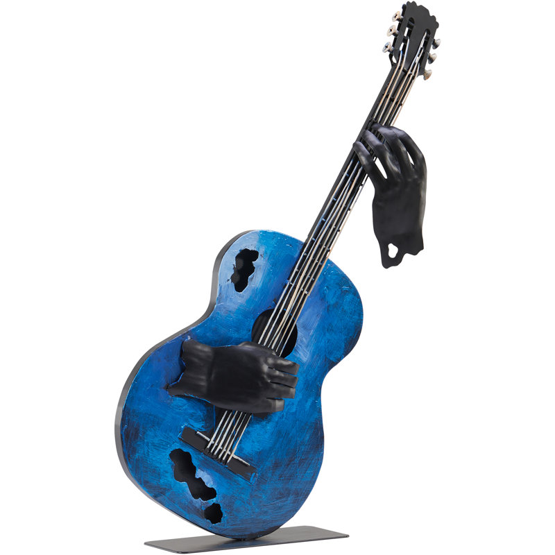 Lark Manor™ 23"H Handmade Metal Guitar Sculpture, Hand-Painted Music ...