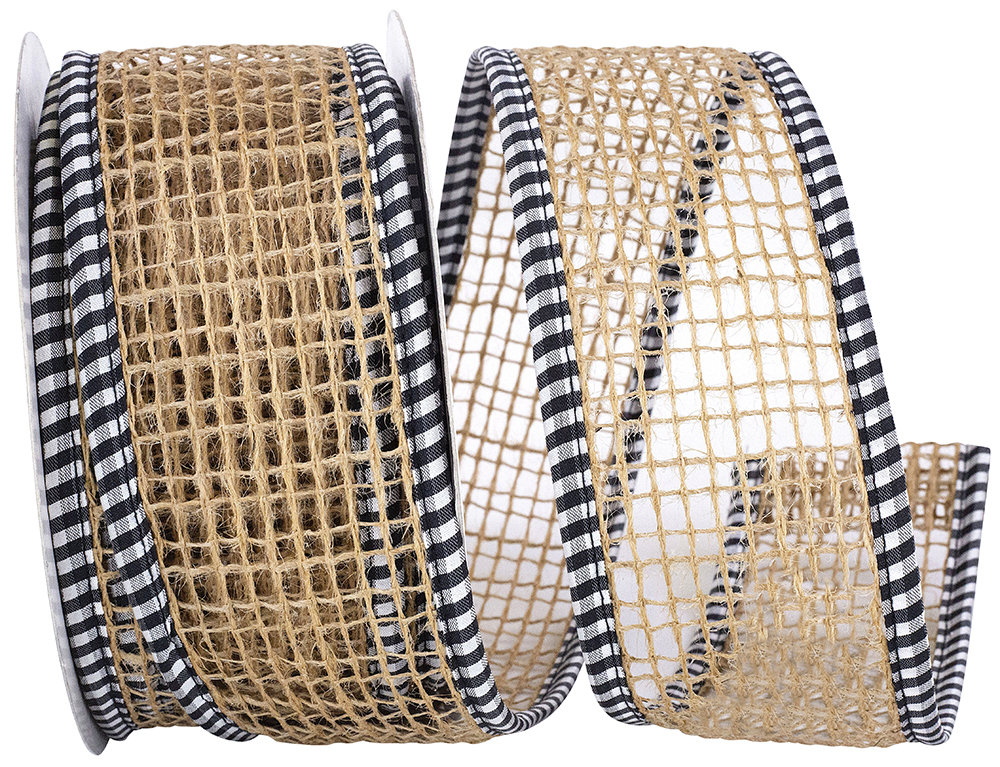 The Holiday Aisle® 2-1/2"X10Yd Natural Open Weave Jute Mesh With ...