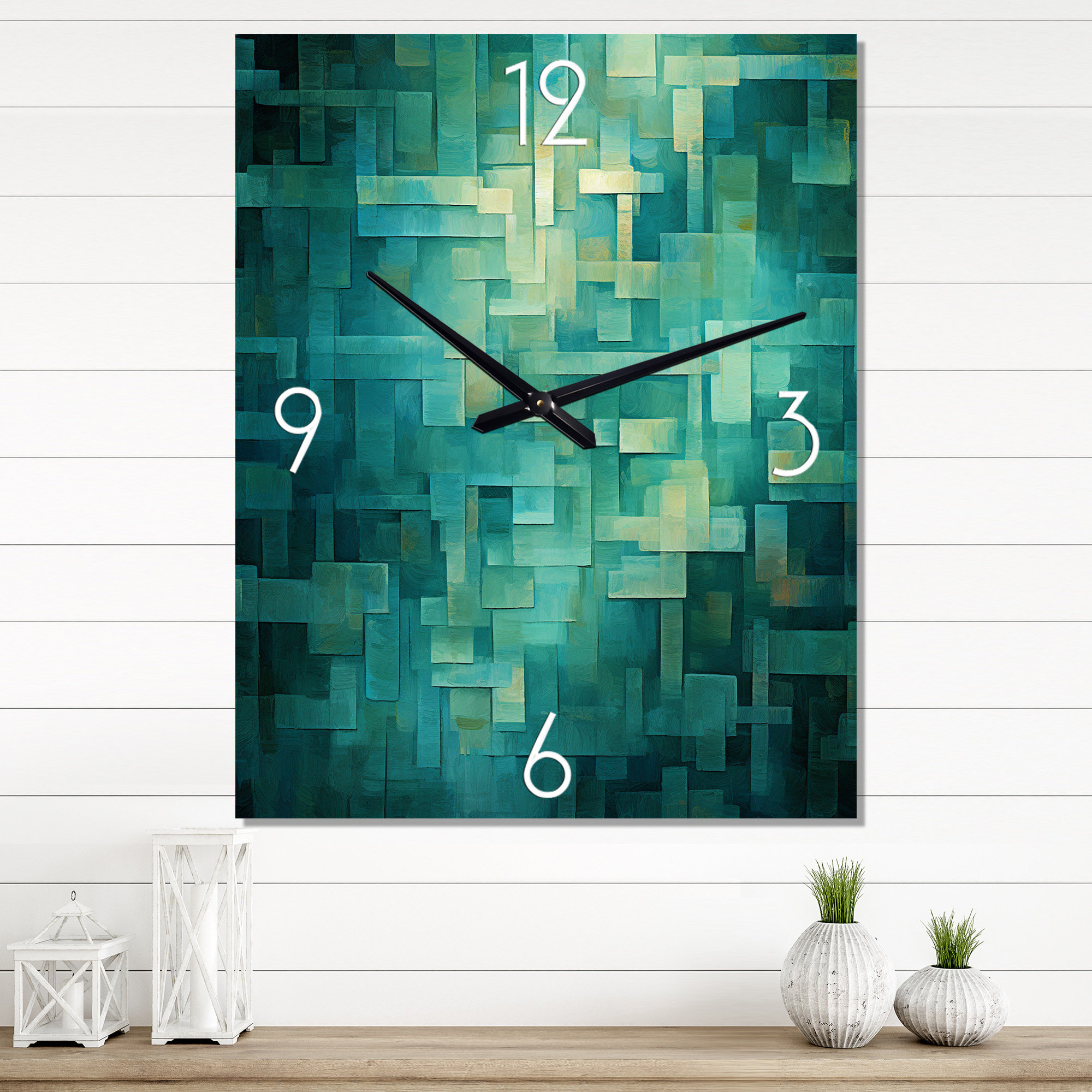 Design Art California Sunshine Abstract Cubist Turquoise I - Abstract ...