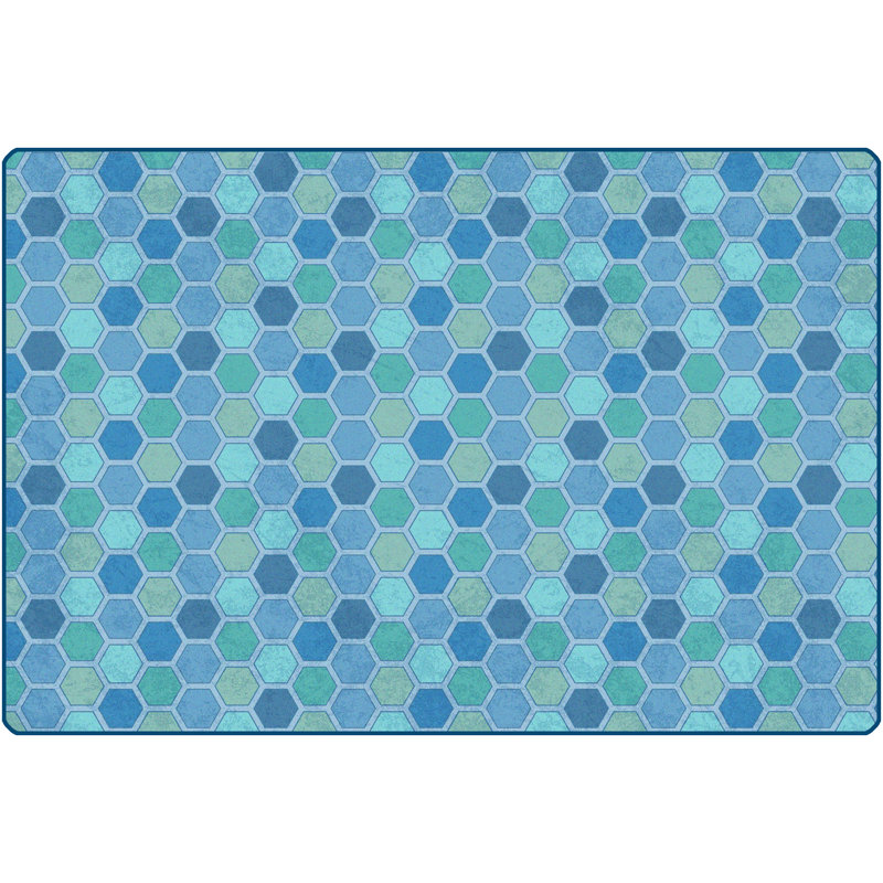 Carpets for Kids Pixel Perfect™ Geometric Blue/Green Area Rug | Wayfair