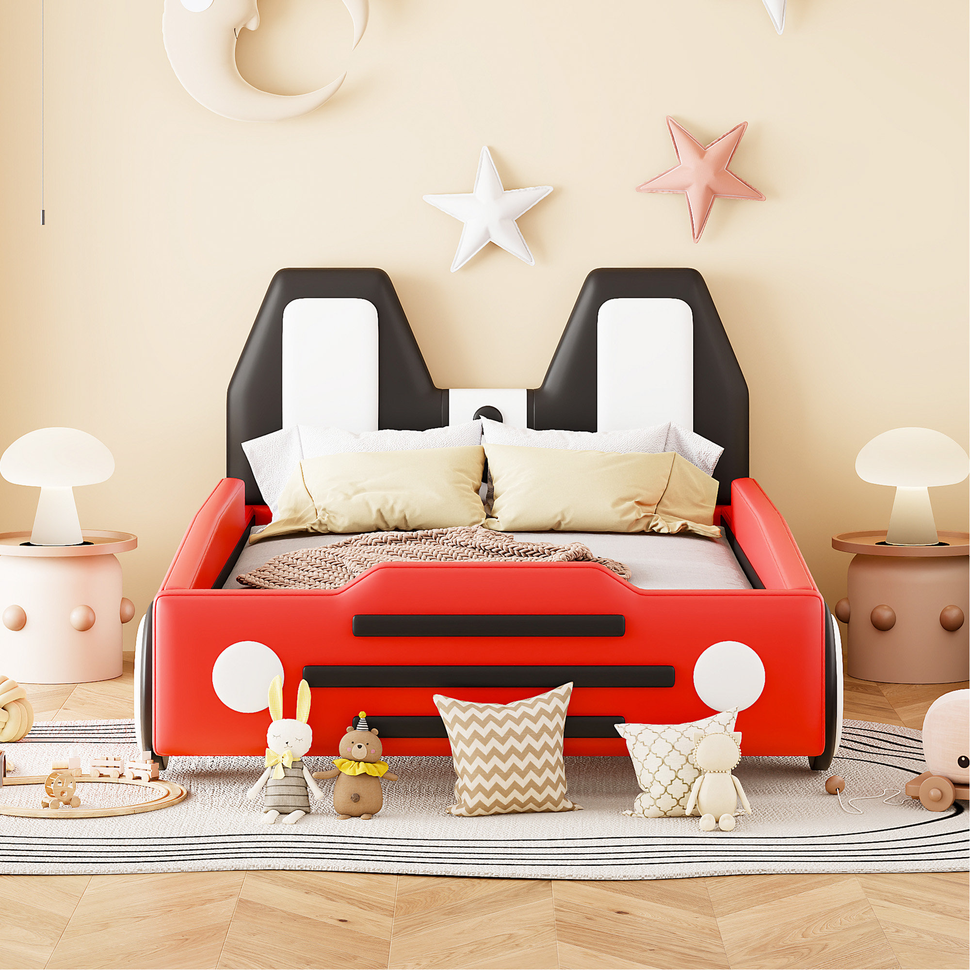 Latitude Run® Race Car-Shaped Platform Bed With Wheels For A Stylish ...
