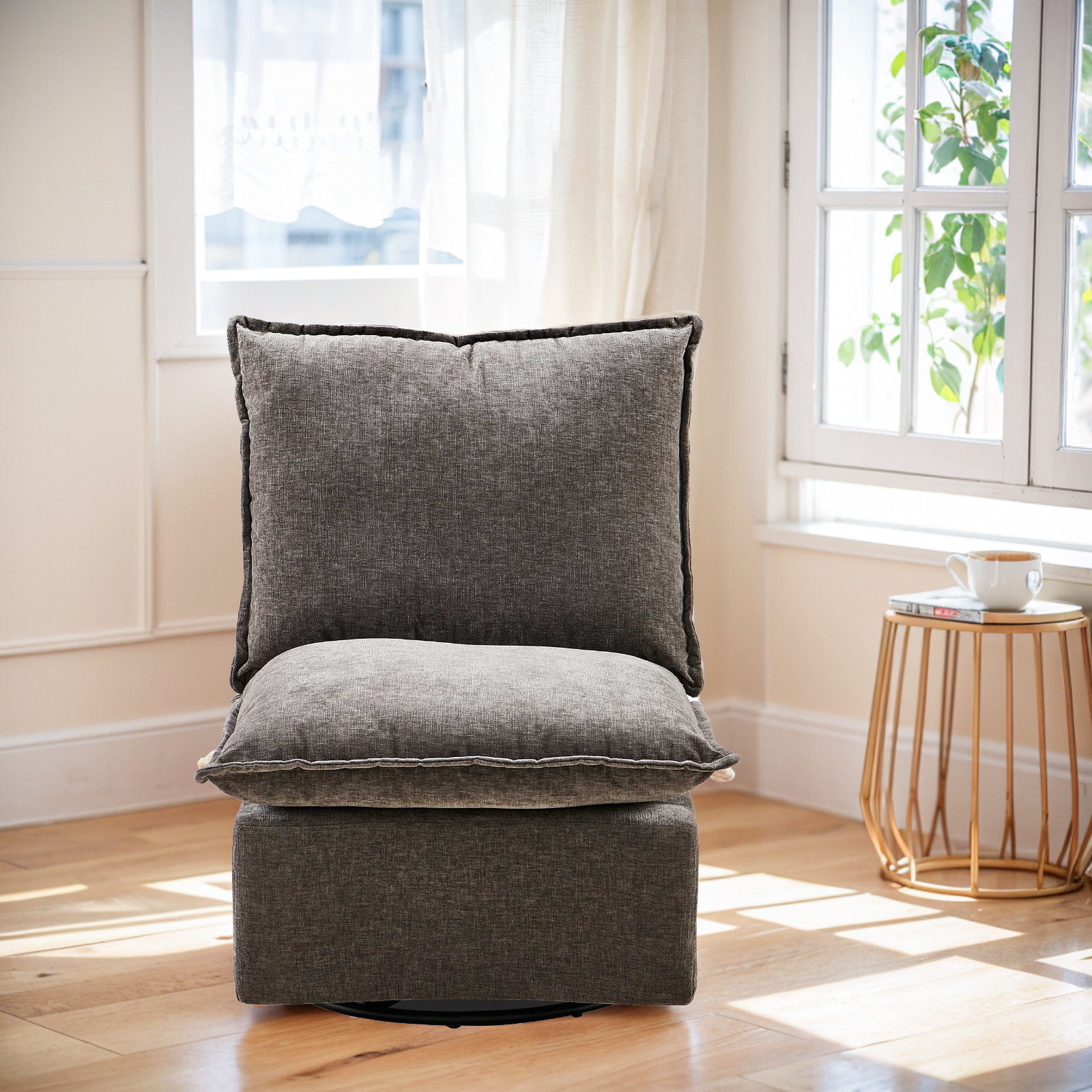 Lighshells Detachable Green Chenille Single 360 Swivel Rocking Rocker ...