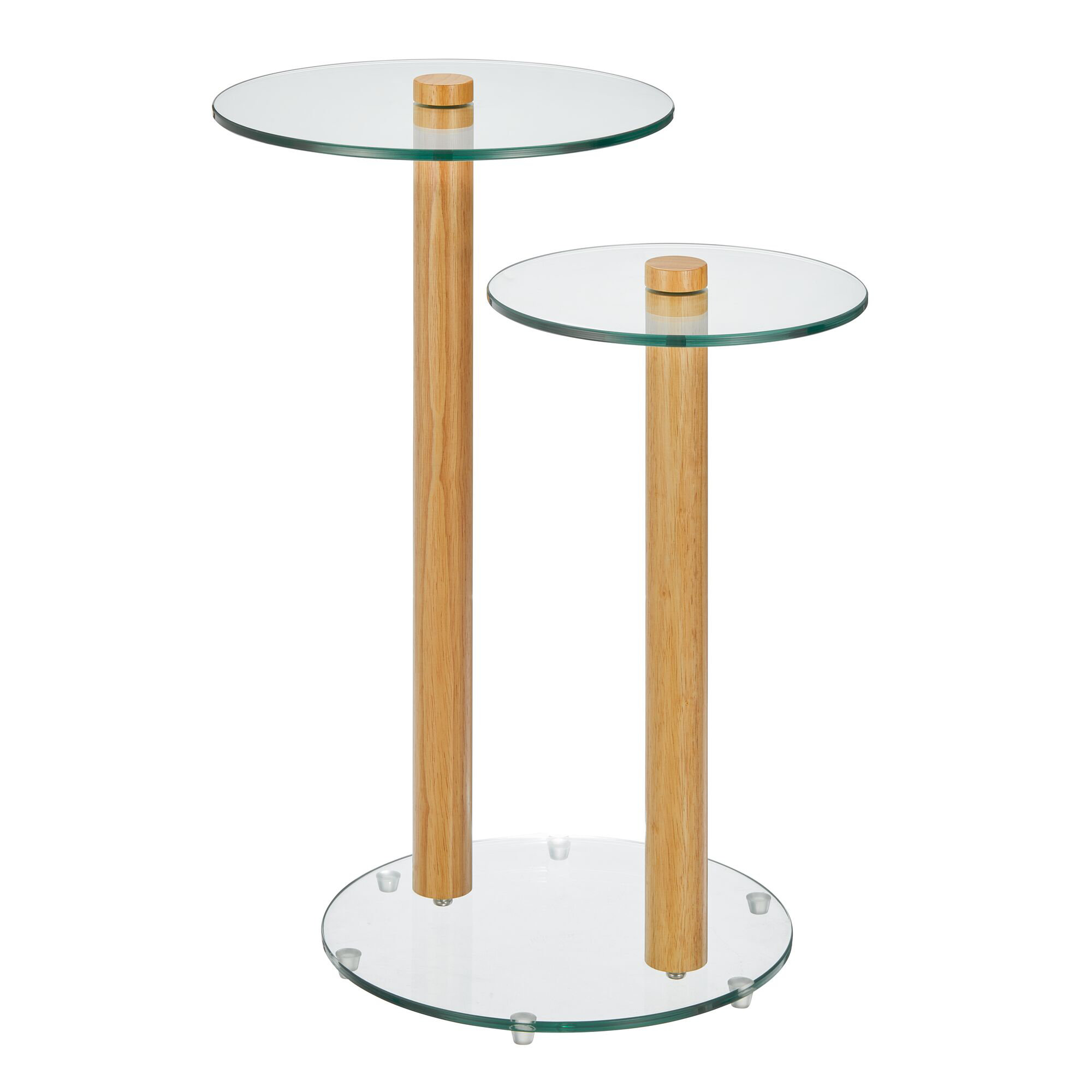 iDesign Glass and Wood Duo Table | Wayfair