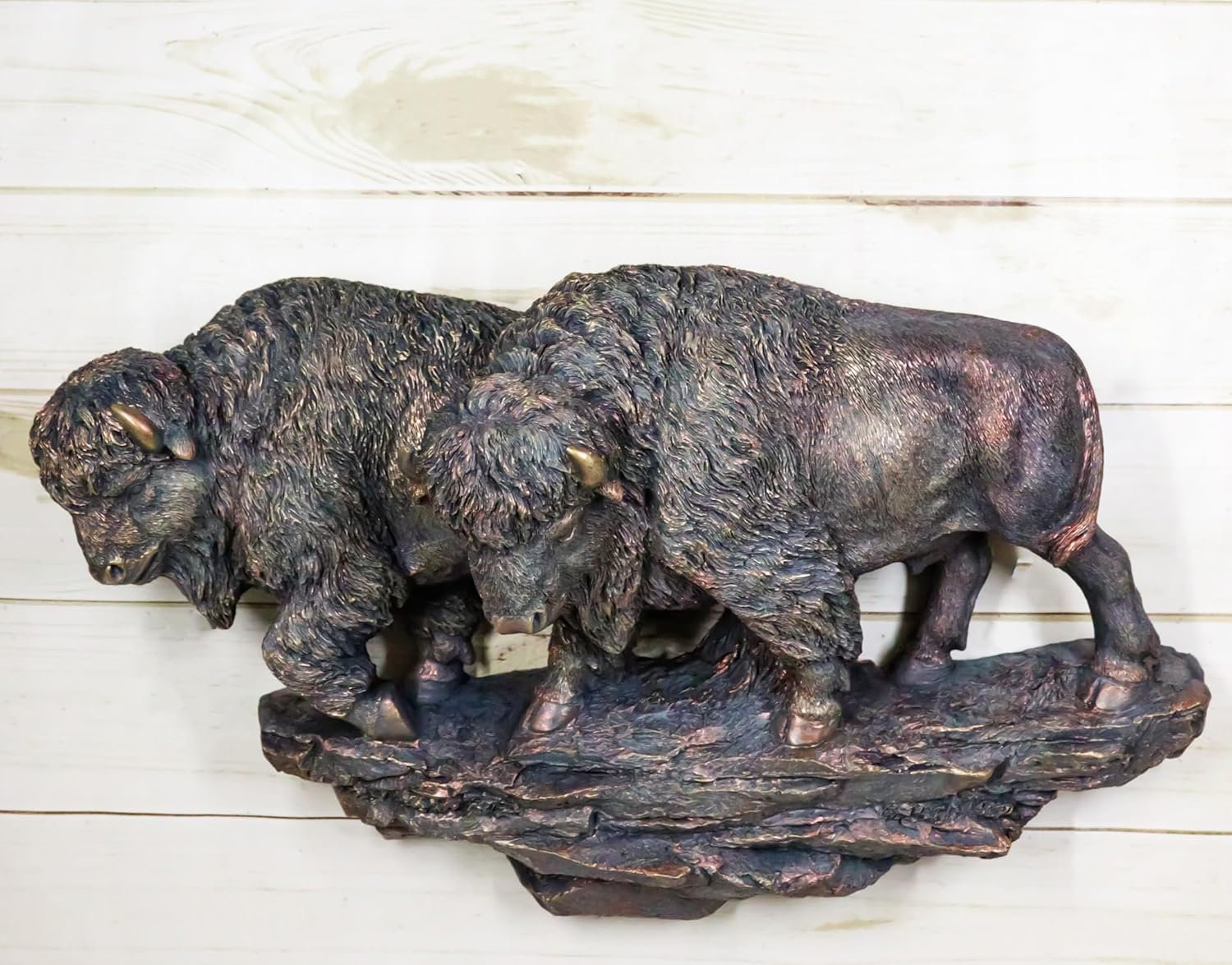 Millwood Pines Faux Bronze Native American Brown Bison Buffalo Herd ...
