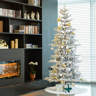 The Holiday Aisle® Johvan Deluxe Pre-Lit Slender Flocked Realistic Fir ...