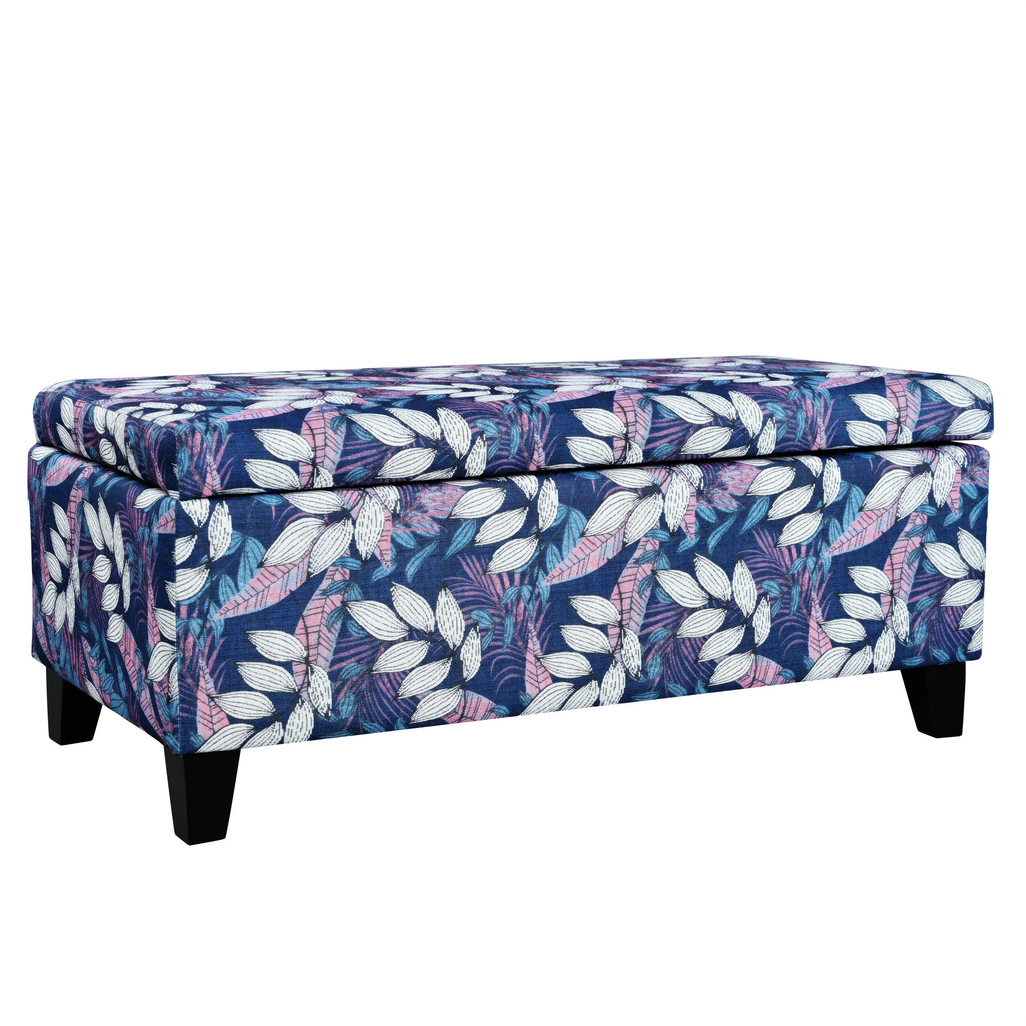 Red Barrel Studio® Luxury Storage Ottoman With Floral Patterned Fabric ...