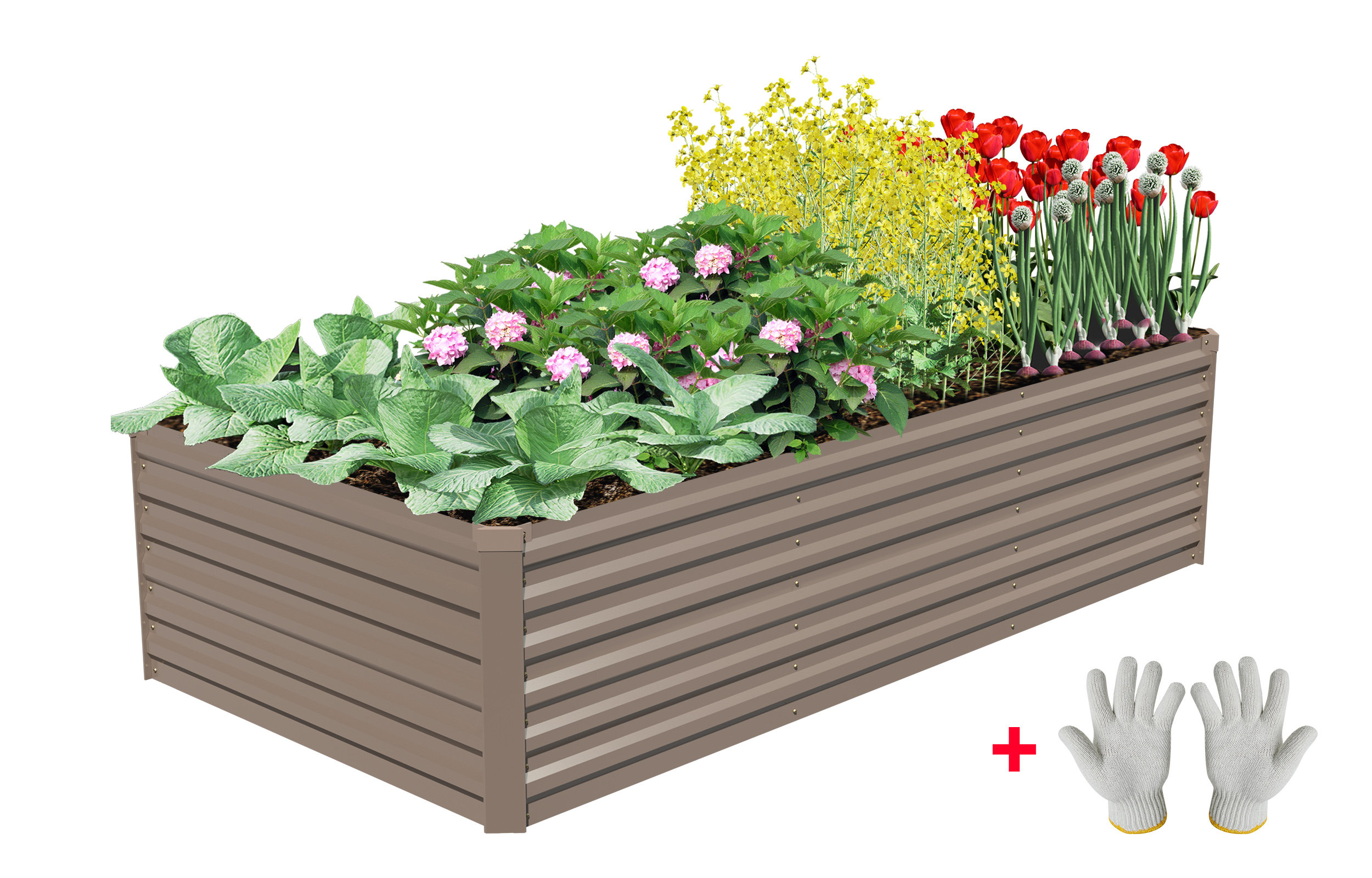 Arlmont & Co. Kymari Galvanized Raised Garden Bed, Multiple Sizes to ...