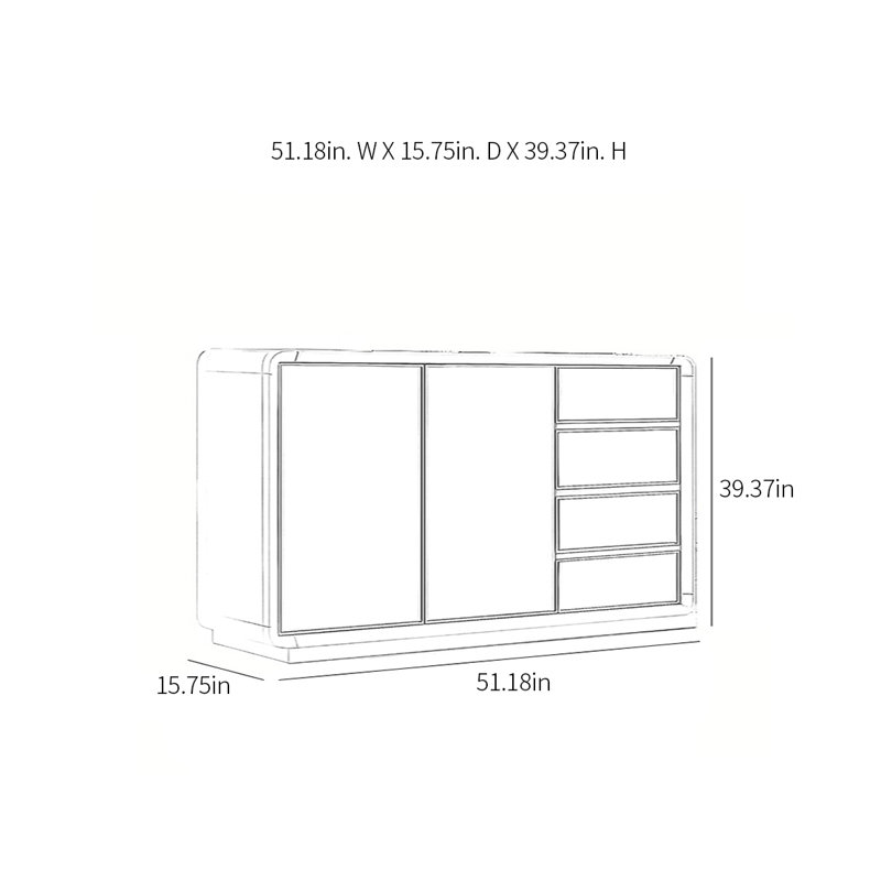 Vivid Space Creation Aluminum Alloy Multifunctional Sideboard Cabinet ...