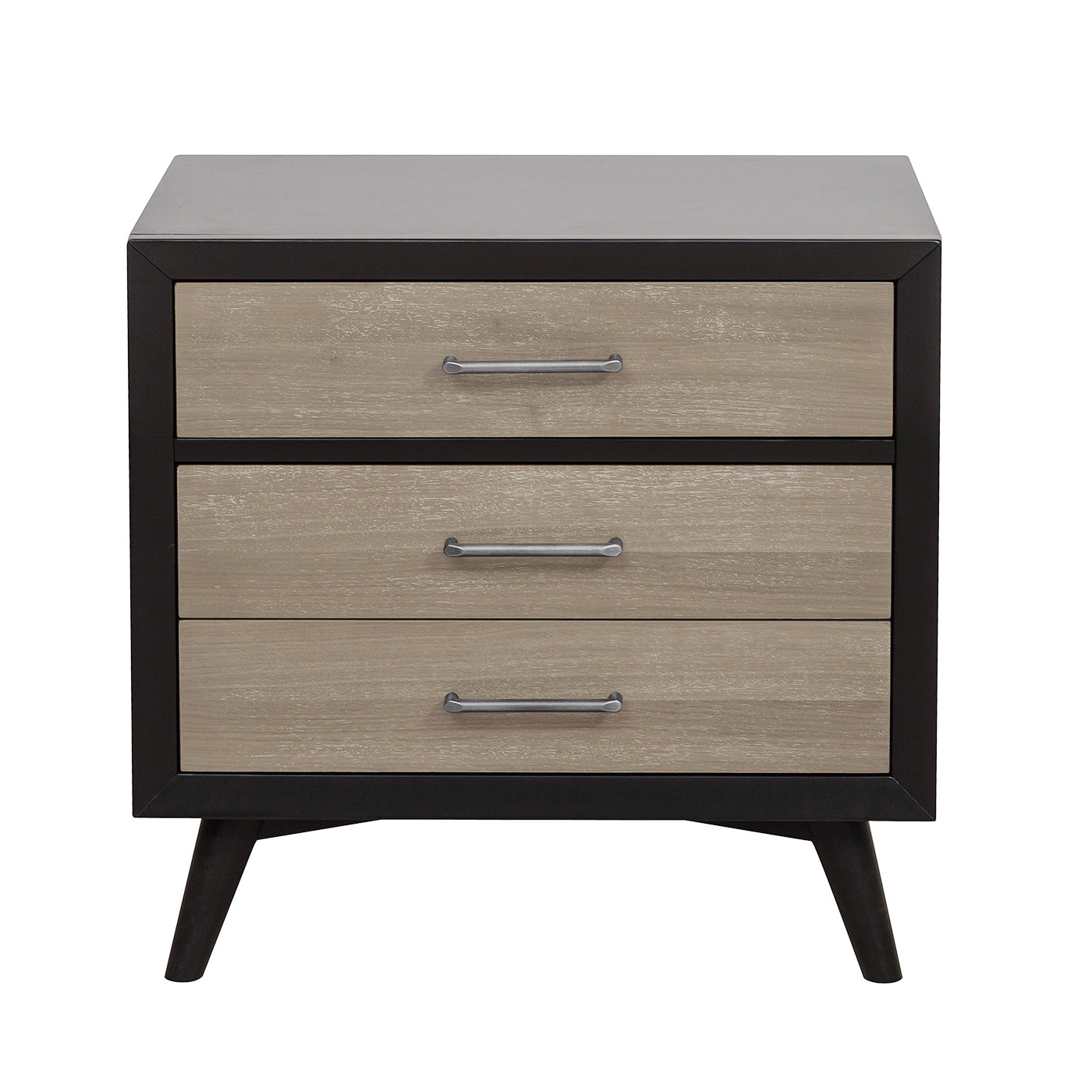 Corrigan Studio® Stylish Two-Tone Finish Bedroom Nightstand Walnut ...