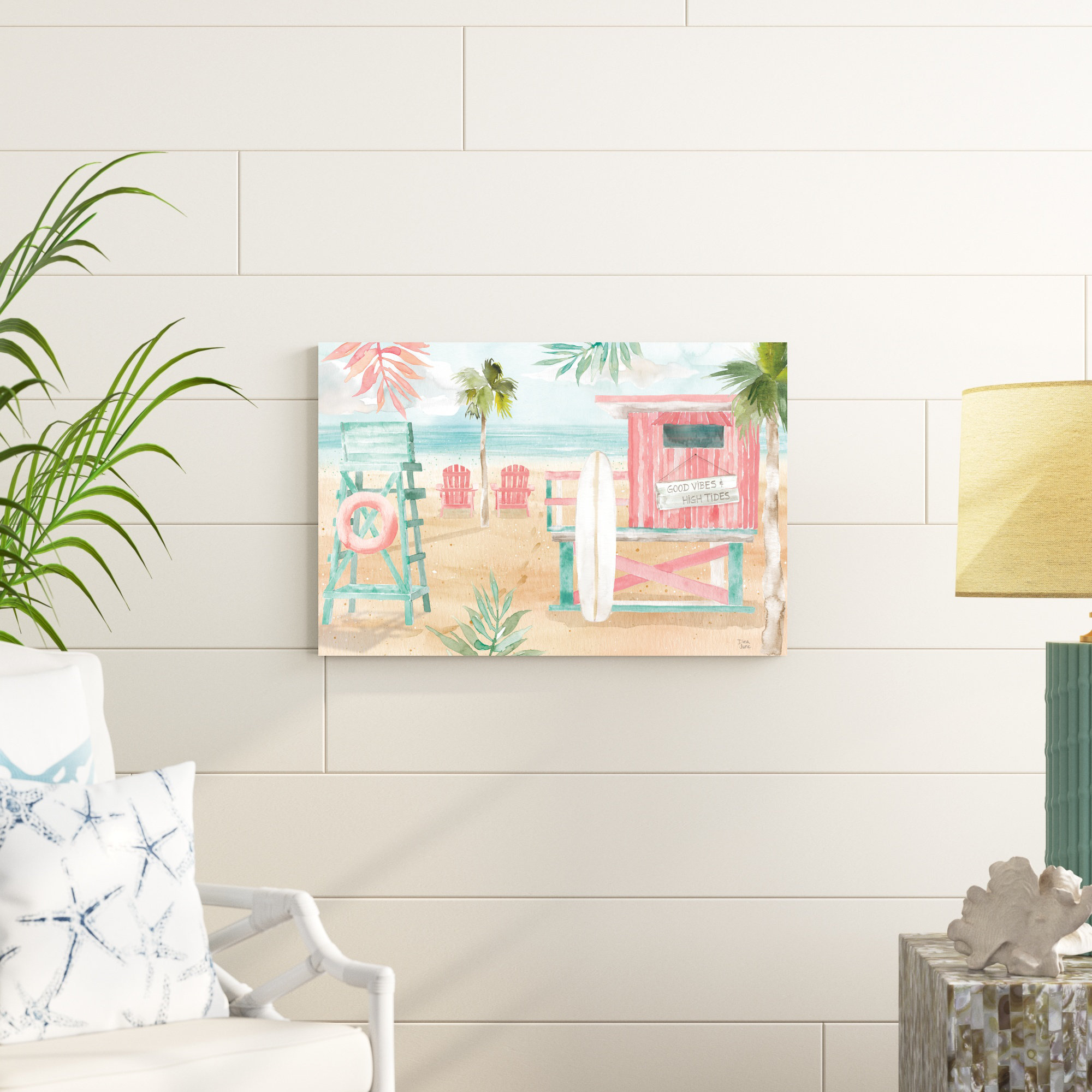 Beachcrest Home™ Surfs up II by Dina June - Wrapped Canvas Painting ...