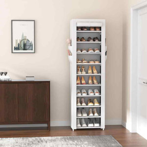 Latitude Run® Vertical Narrow Shoe Rack Organizer Tall Shoe Rack For ...