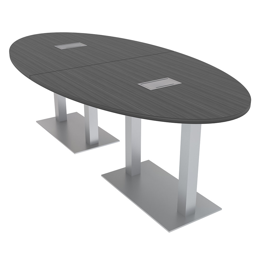 Inbox Zero 6 Person Oval Conference Table with Power and Data - Wayfair ...