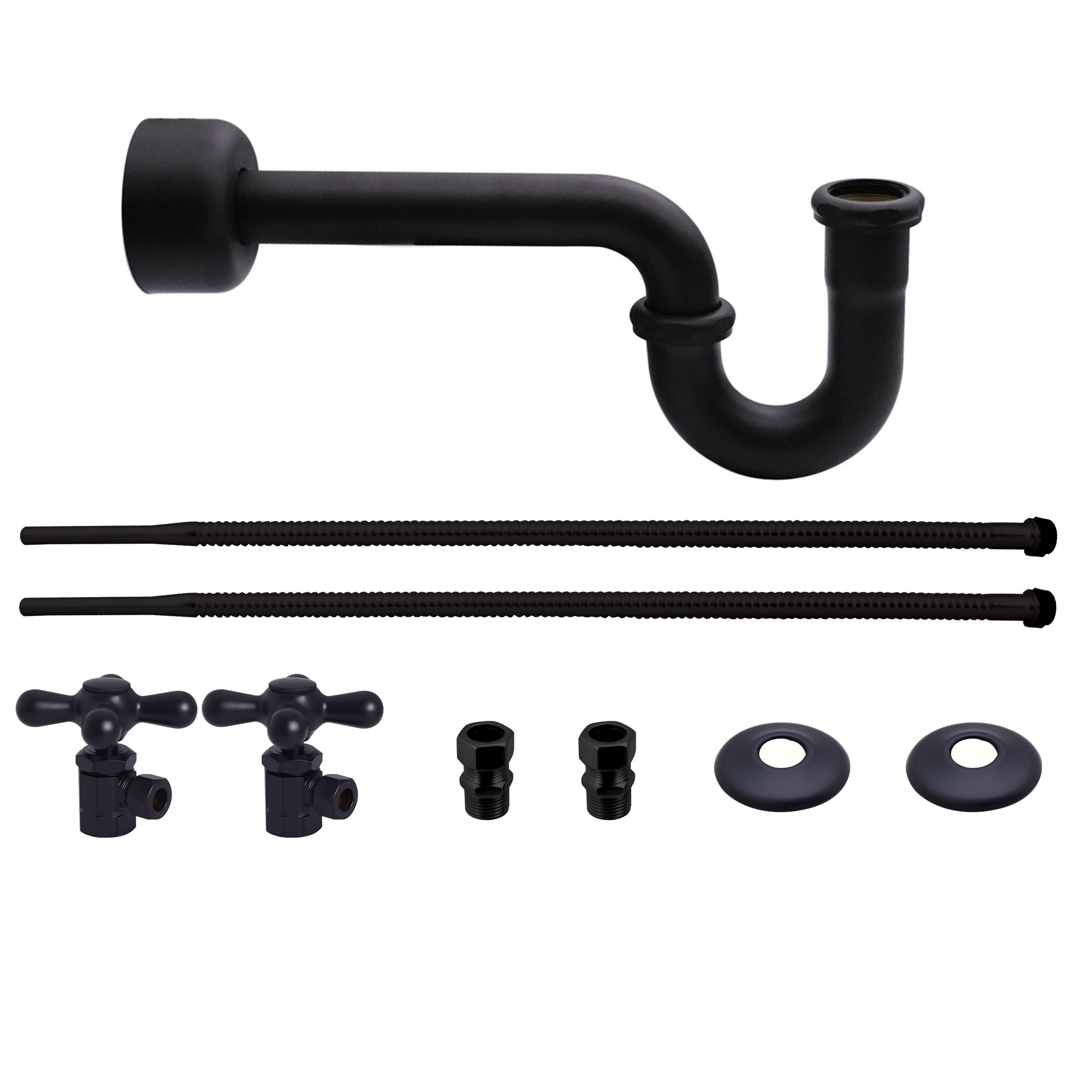 Westbrass Pedestal Sink Supply Kit With P-Trap And Angle Stops ...