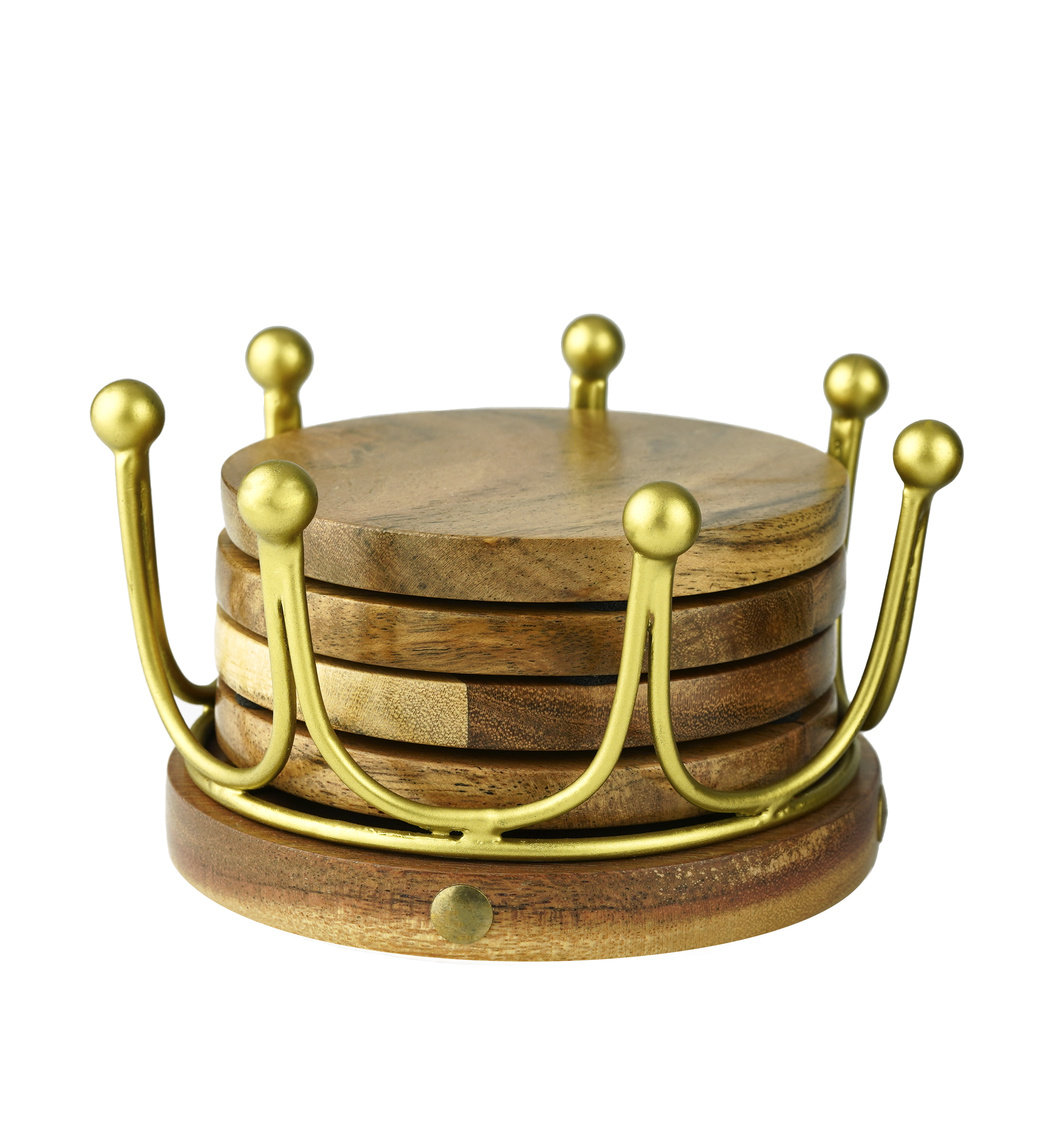 Godinger Silver Art Co Gold Crown Coaster Set & Reviews | Wayfair