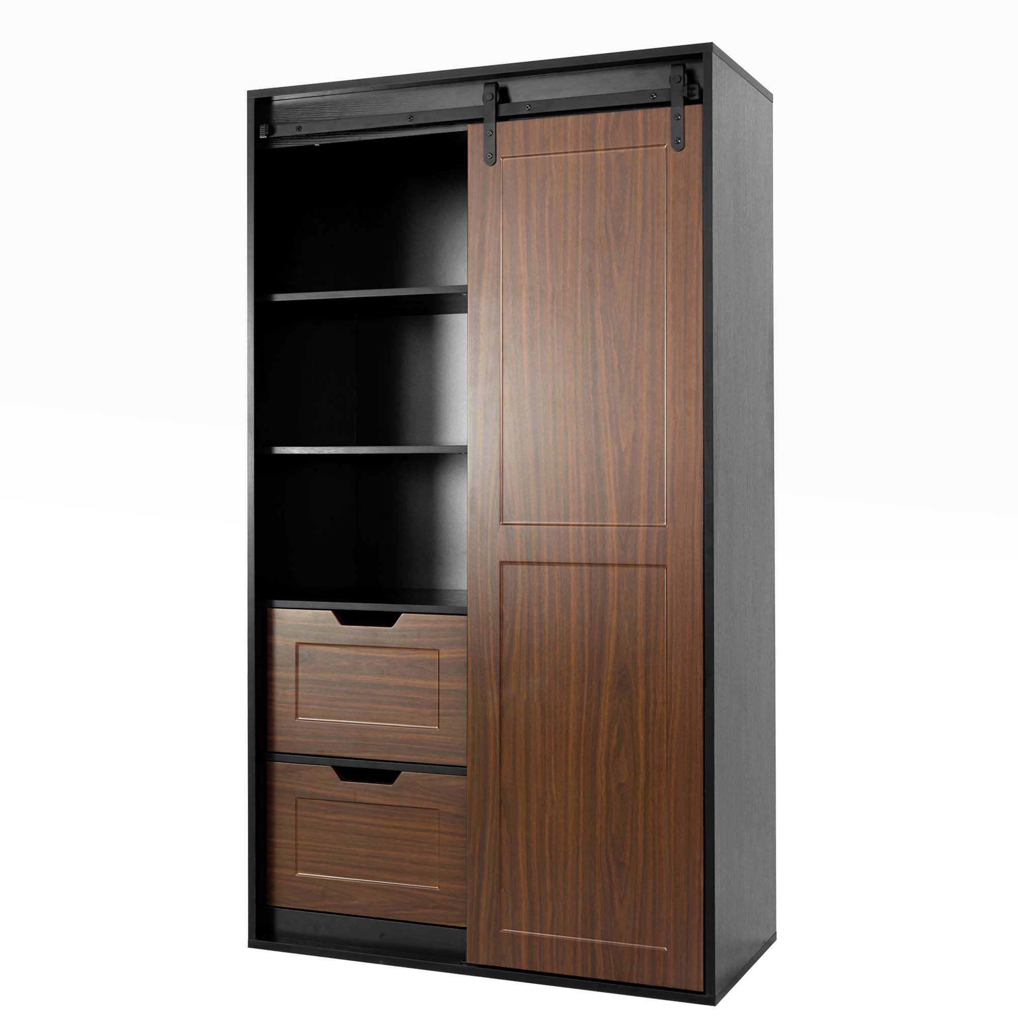 Gracie Oaks Cathkin 71"H Wardrobe Closet with Hanging Rod, Cabinet with ...
