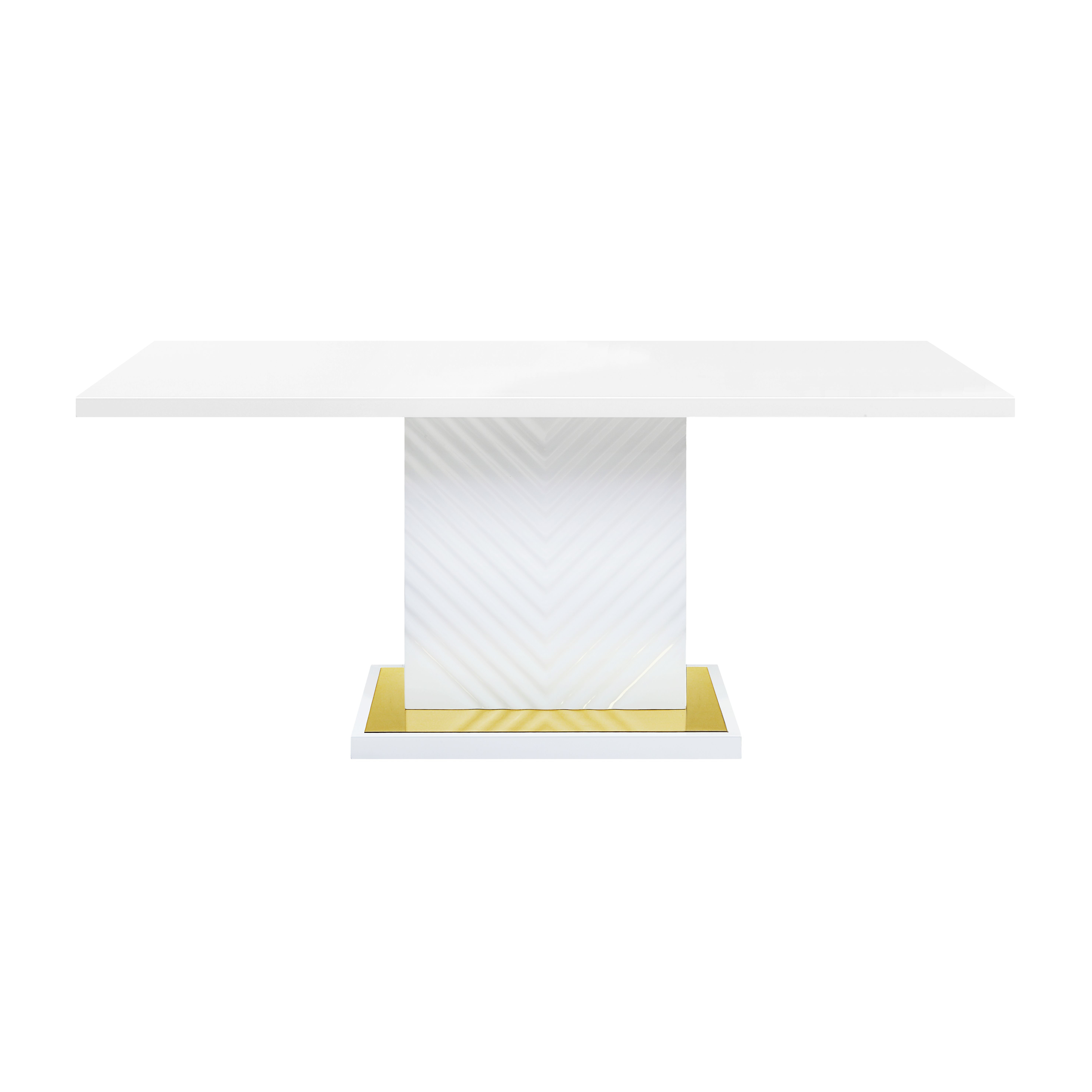 NFusion Dominique Rectangular Wooden Dining Table with Pedestal Base ...