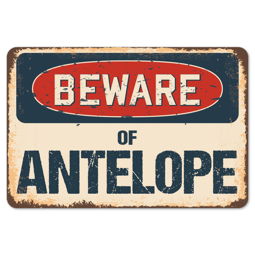 SignMission Decal-Antelope_Beware Of Antelope Rustic Sign Signmission ...