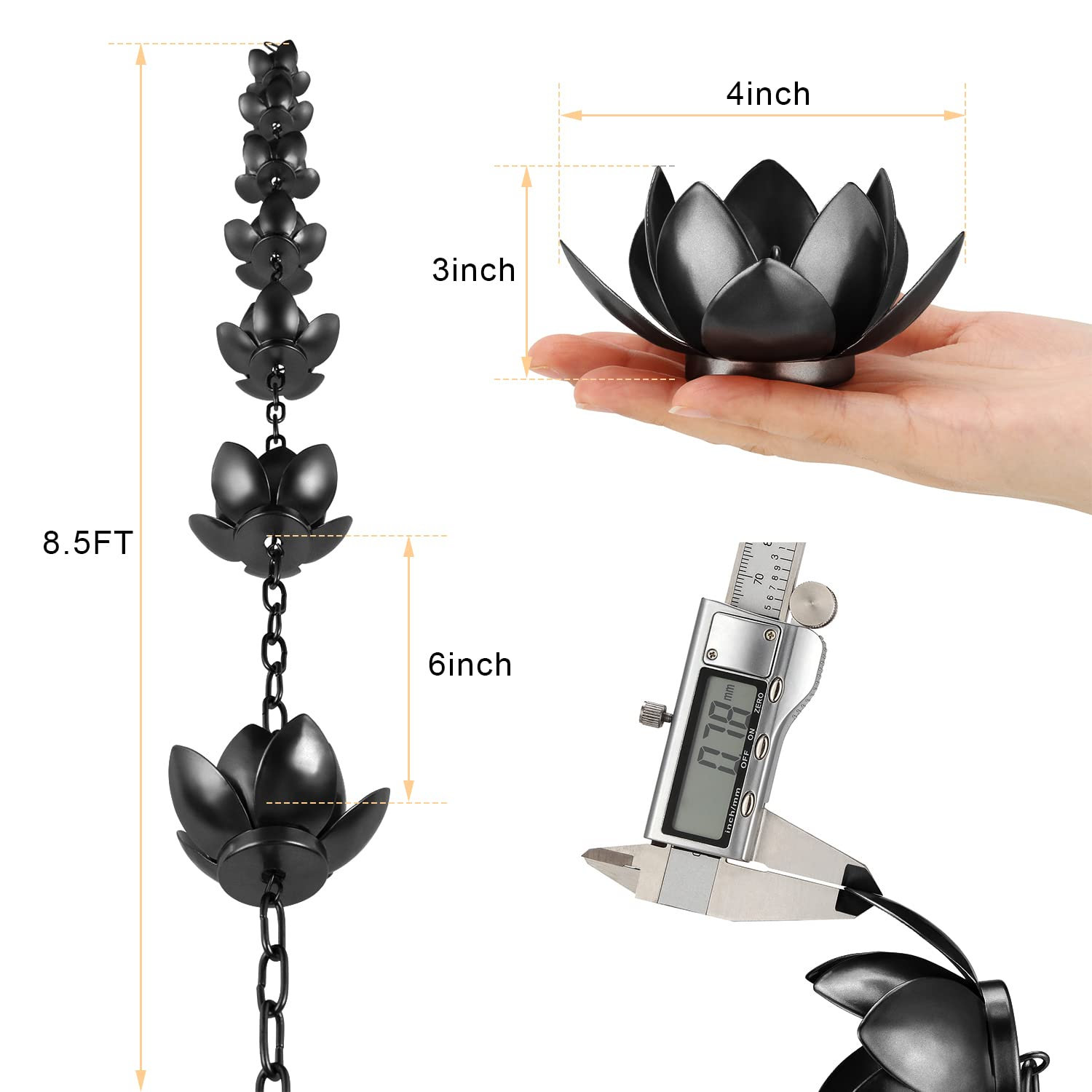 Arlmont & Co. Adjustable Oak Leaf Rain Chain, Rain Chain Cups to ...
