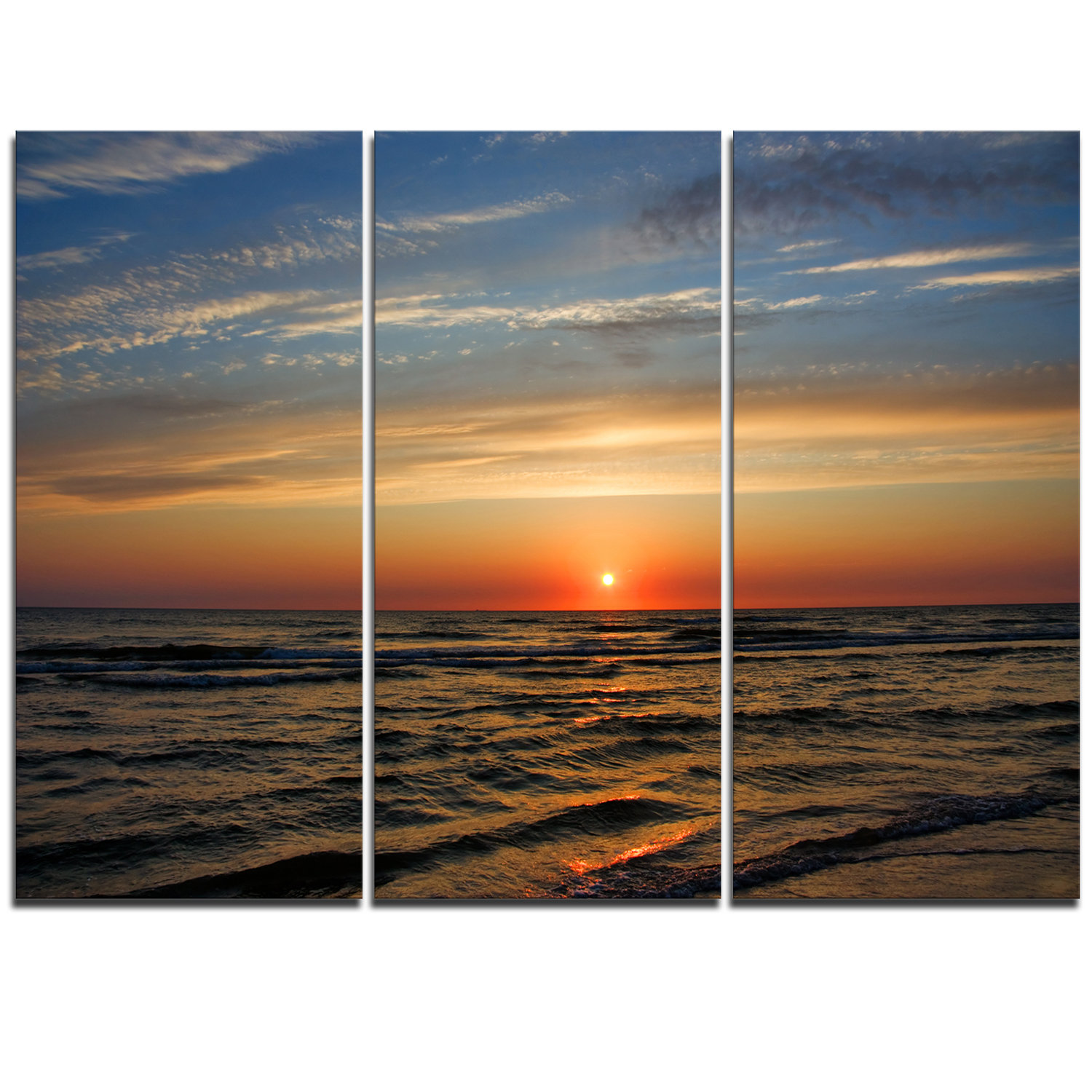 Ocean Waves Sunset Painting