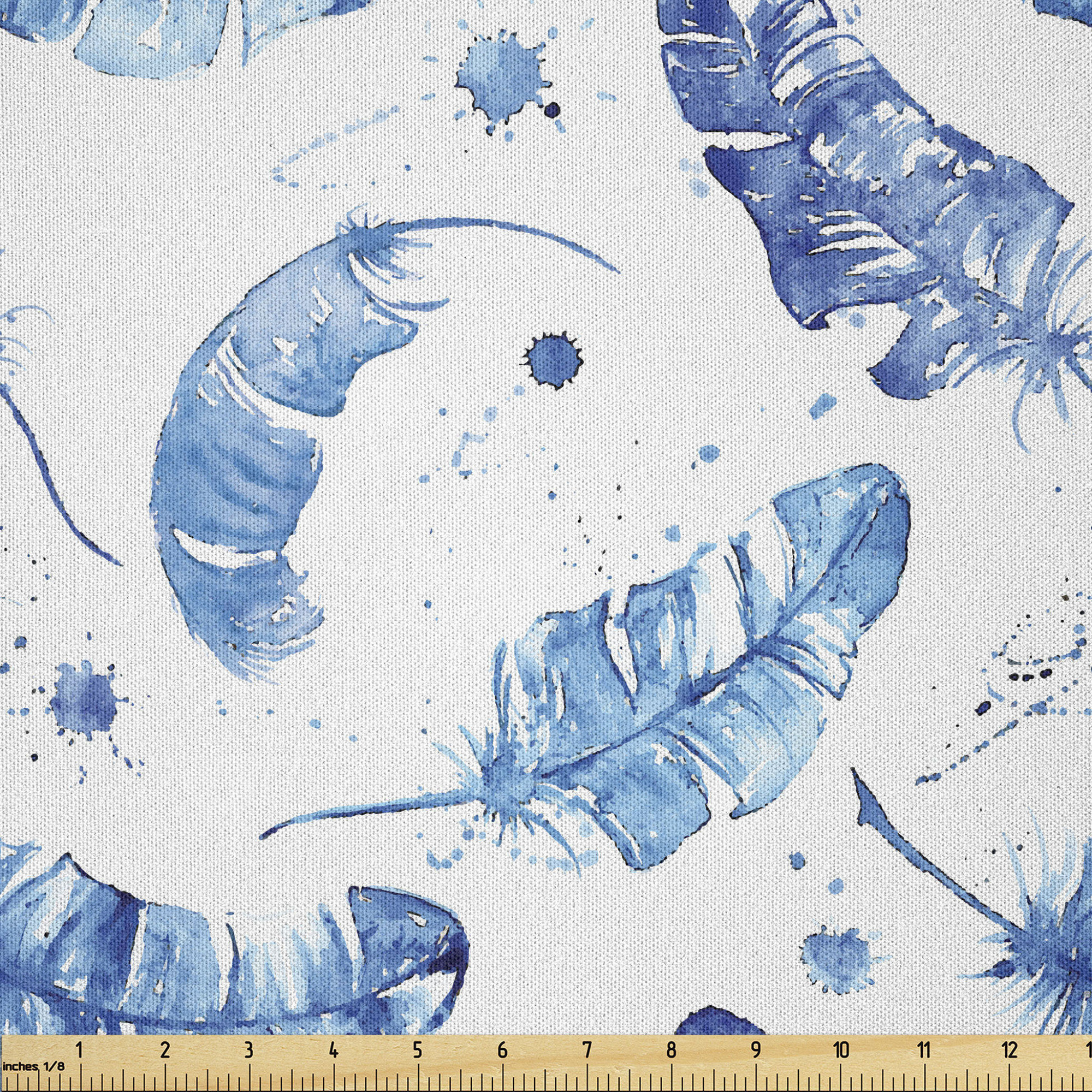 East Urban Home Feather Fabric By The Yard, Watercolor Quill Design ...