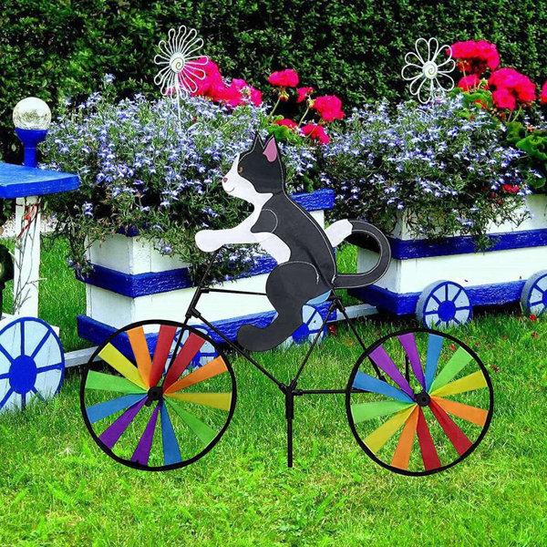 Arlmont & Co. Nkosi Animal Riding Bike Wind Spinner Outdoor Windmill ...