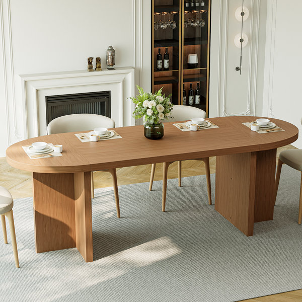 Ebern Designs 70.87” Modern Oval Kitchen Dining Table For 6 People With ...