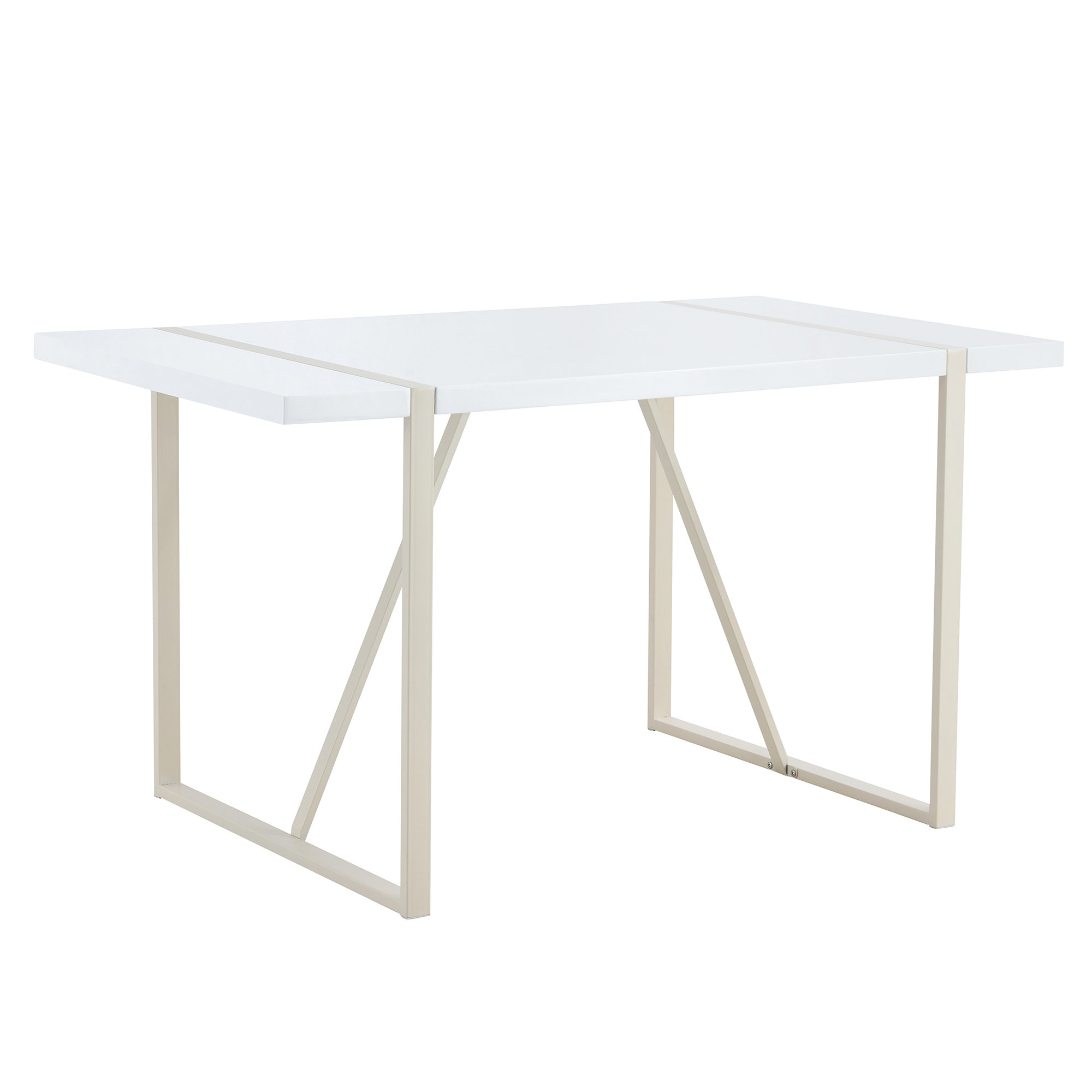 Brayden Studio® Industrial rectangular MDF Cream style dining table for ...