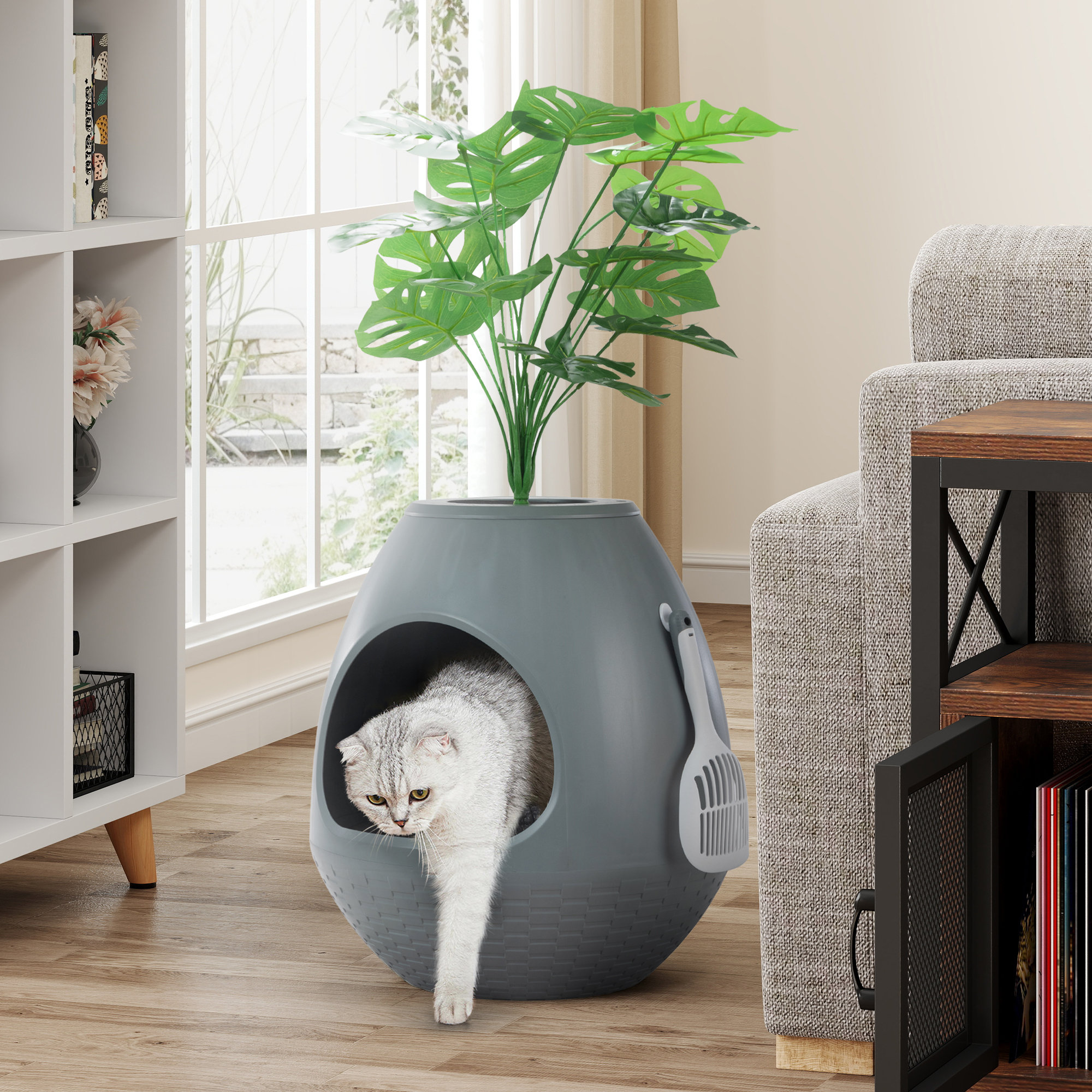 Tucker Murphy Pet™ Cat Litter Box with Smart Odor Removal System ...