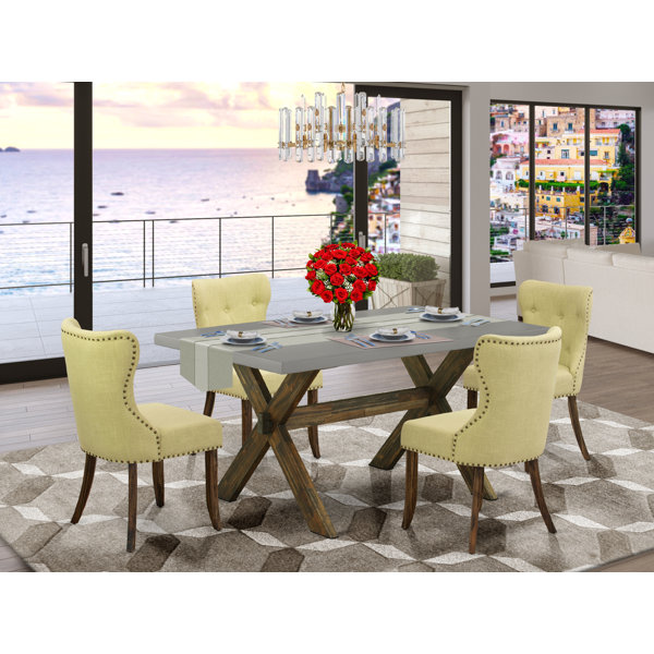 Wildon Home® Maxille 5 - Piece Solid Wood Trestle Dining Set | Wayfair