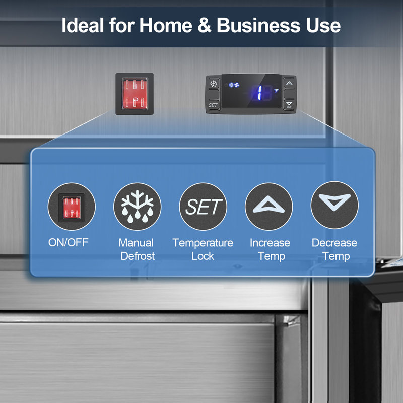 TAZPI 27.19 Cu Ft 770L Commercial Dual Temperature Zone Refrigerator ...