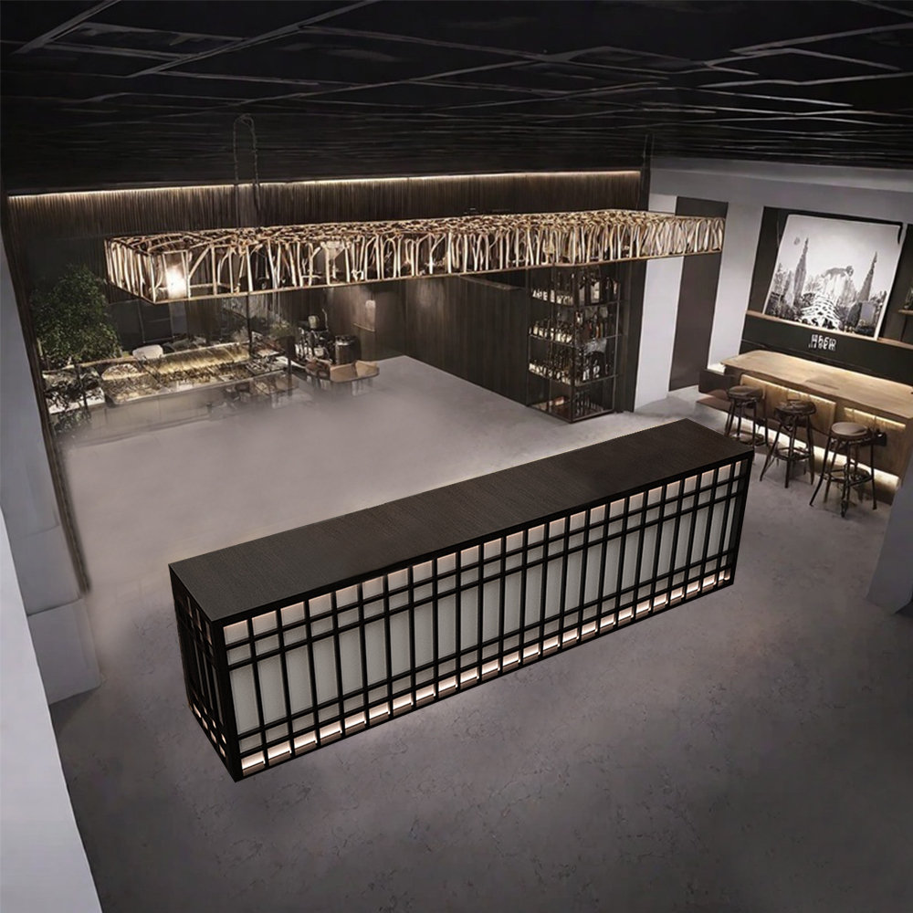 KPXU Bar Counter Bar Counter Front Desk with Single Countertop, Wine ...