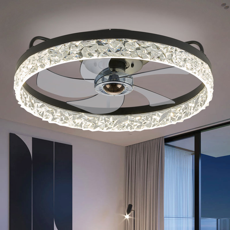 Everly Quinn 20" Peronne Dimmable Ceiling Fan with LED Lights & Reviews ...