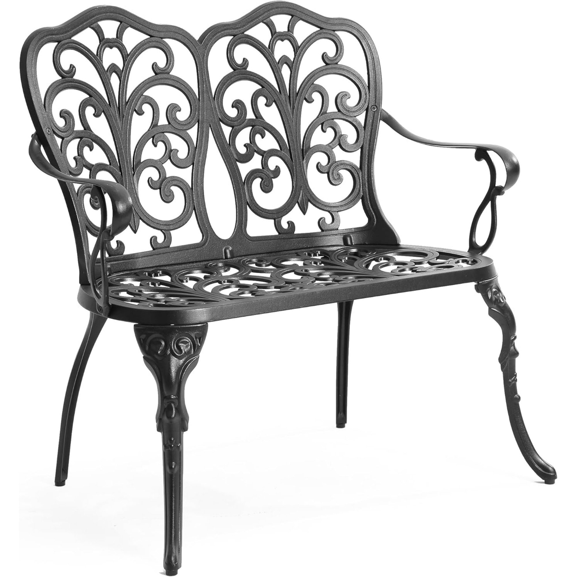 World Menagerie Outdoor Bench, Patio Garden Benches Waterproof Metal ...