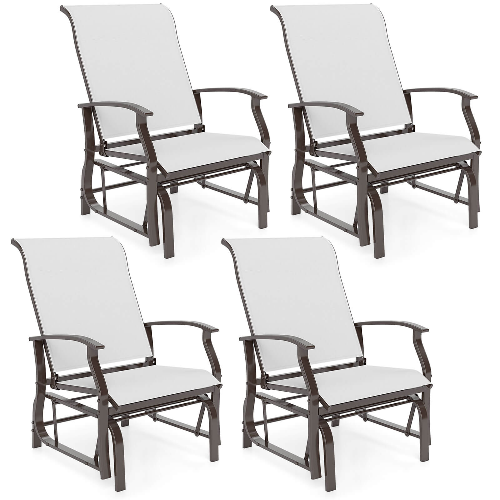 Red Barrel Studio® Porch Gliders Set of 4 with Reclined High Back ...