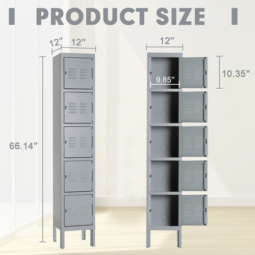 SUNCROWN Metal 5 - Tier 12'' Employee Locker | Wayfair