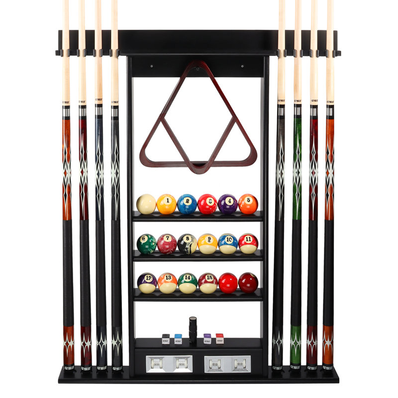 pool table balls and cues