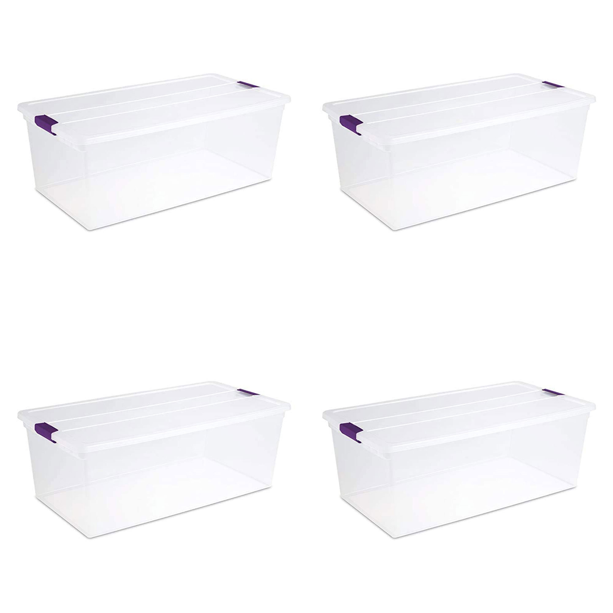 Sterilite Plastic Storage Containers with Latching Lids, Clear ...