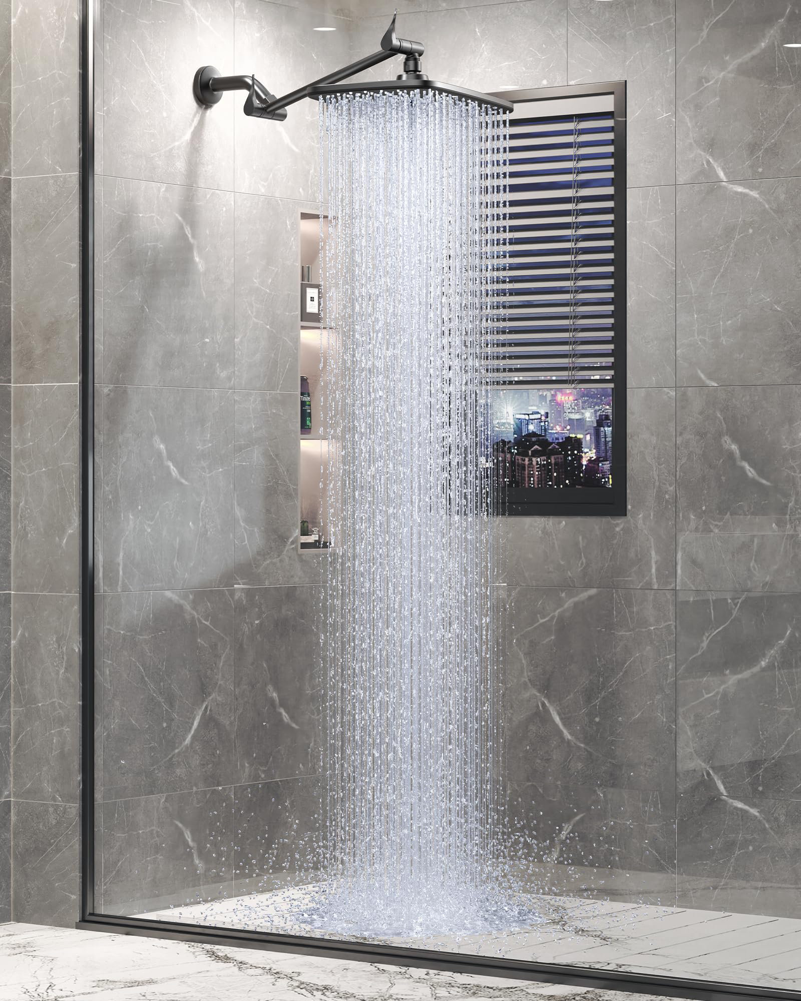DONGWANDINGCHEN Rain Shower Head, Rectangular Rainfall Shower Heads ...