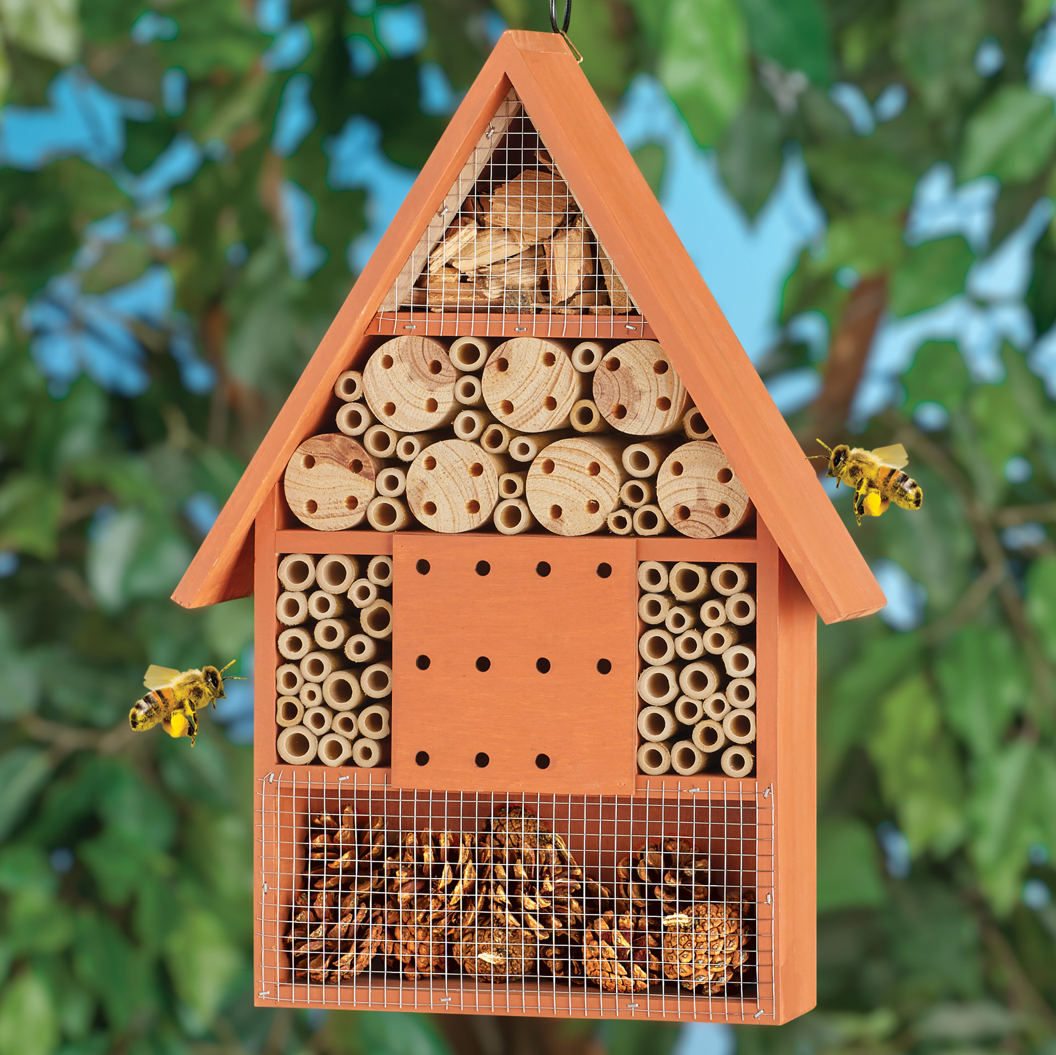 Arlmont & Co. Hanging Mason Bee House - Attracts Pollinating Bees ...