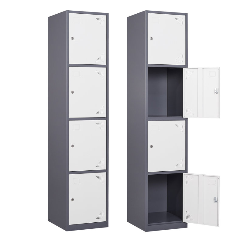Steelcube Metal 4 - Tier 15'' Gym & Locker Room Locker with Built In ...