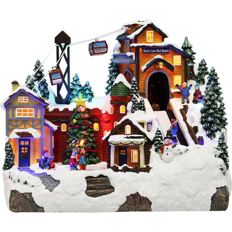 Moments in Time 9.8”H Animated LED Mount Lure Sled Resort (People ...