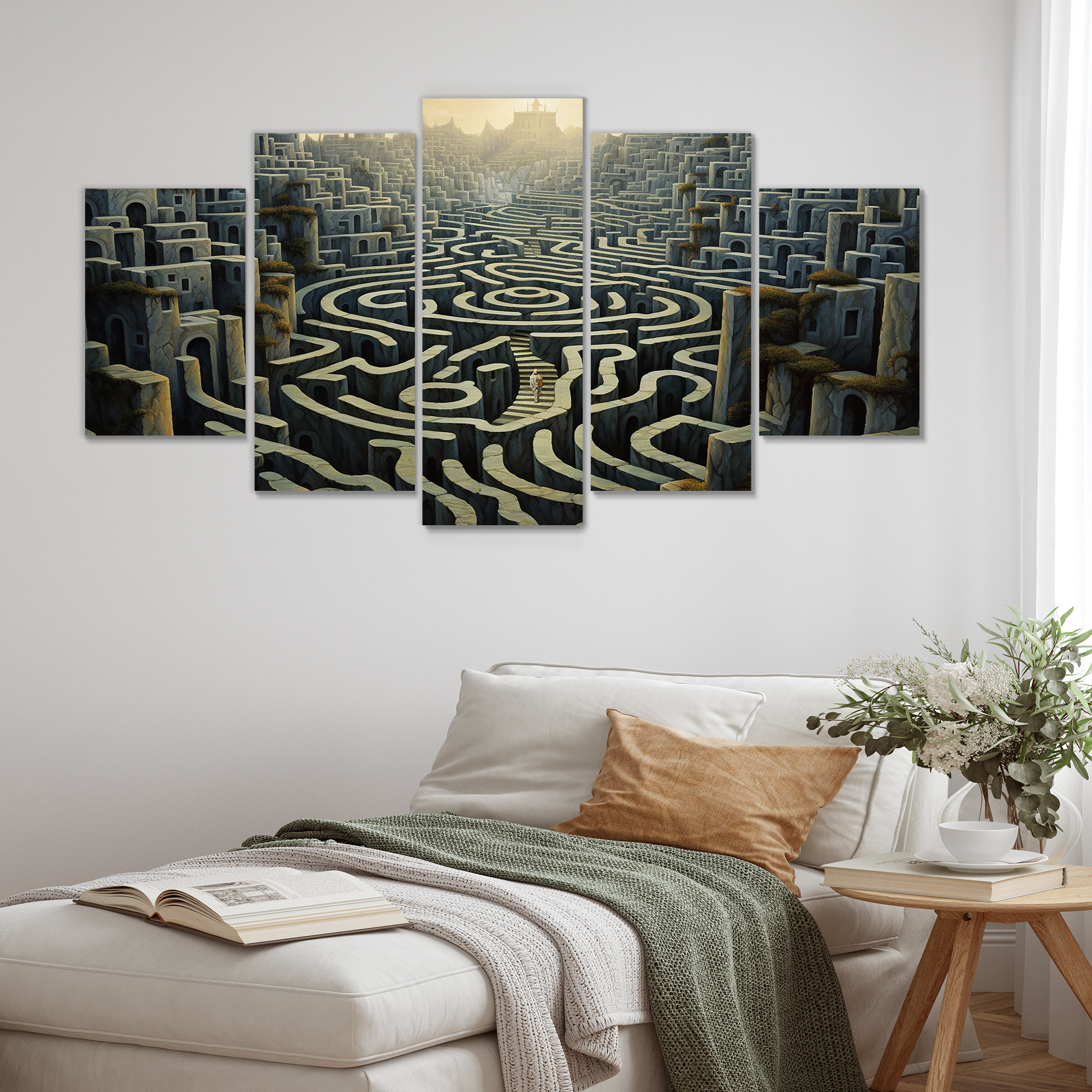 Ivy Bronx Maze Surreal Landscape IV - Surrealism Landscape Multipanel ...