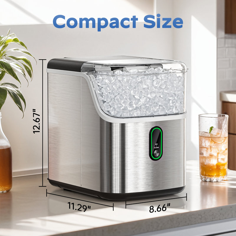 ColorLife 35 Lb. Nugget Stainless Steel Kitchen Countertop Ice Makers ...