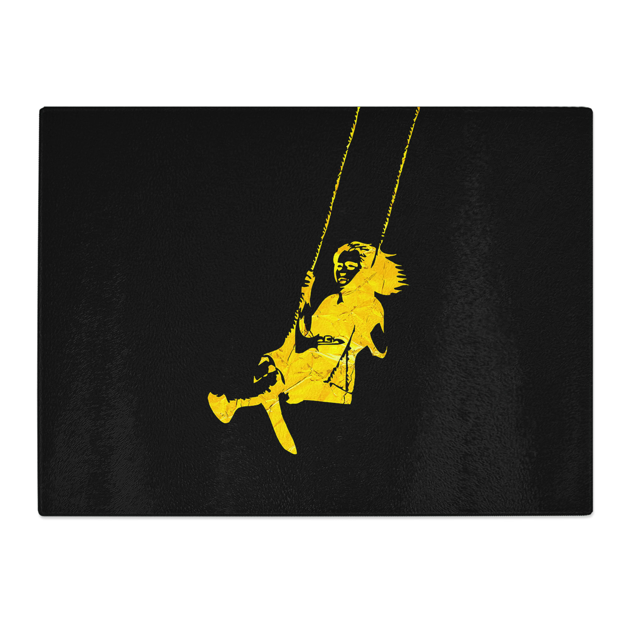 Metro Lane Banksy In Gold Girl On Swing Graffiti Glass Chopping Board ...