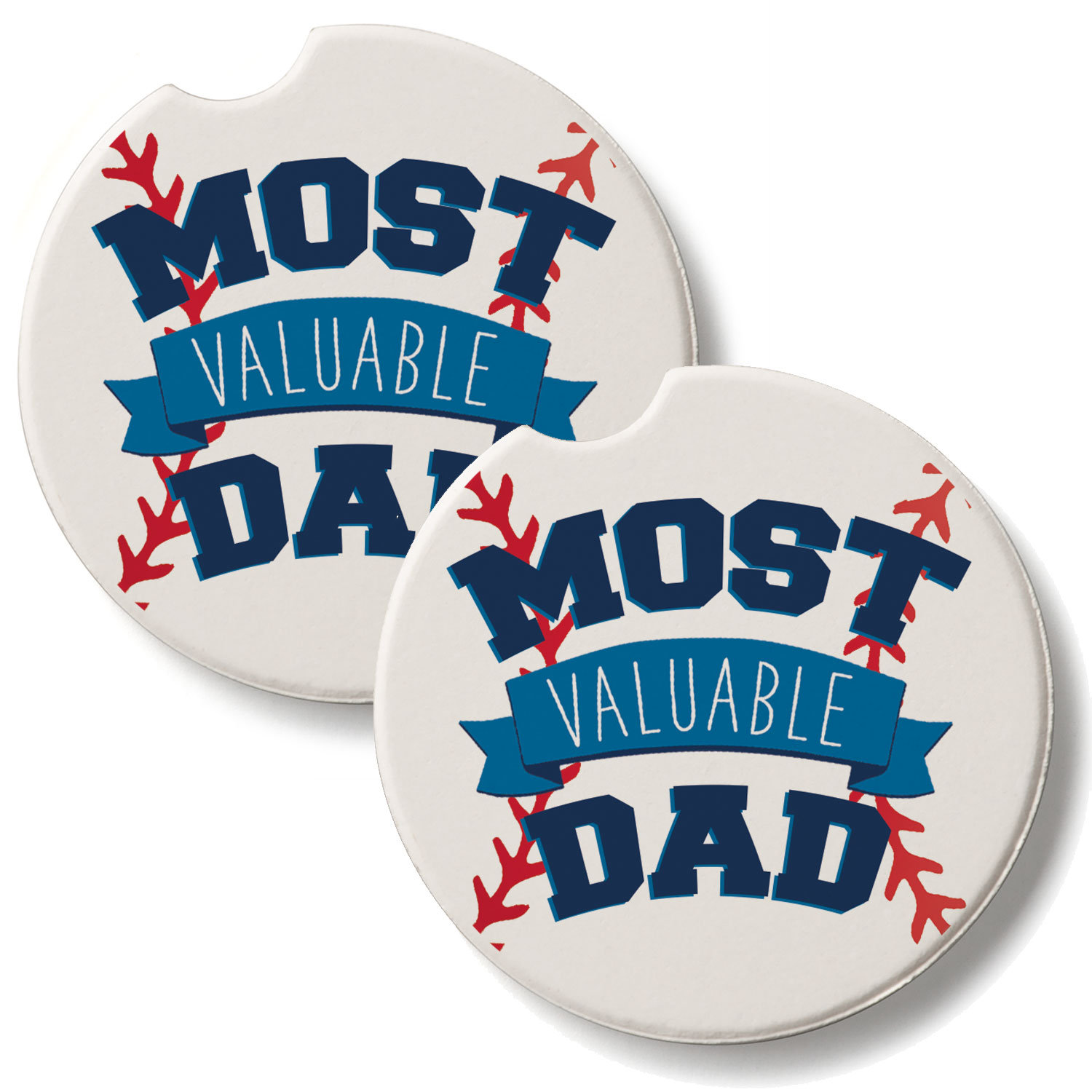 August Grove® Most Valuable Dad 2 Pack Stone Car Coasters | Wayfair