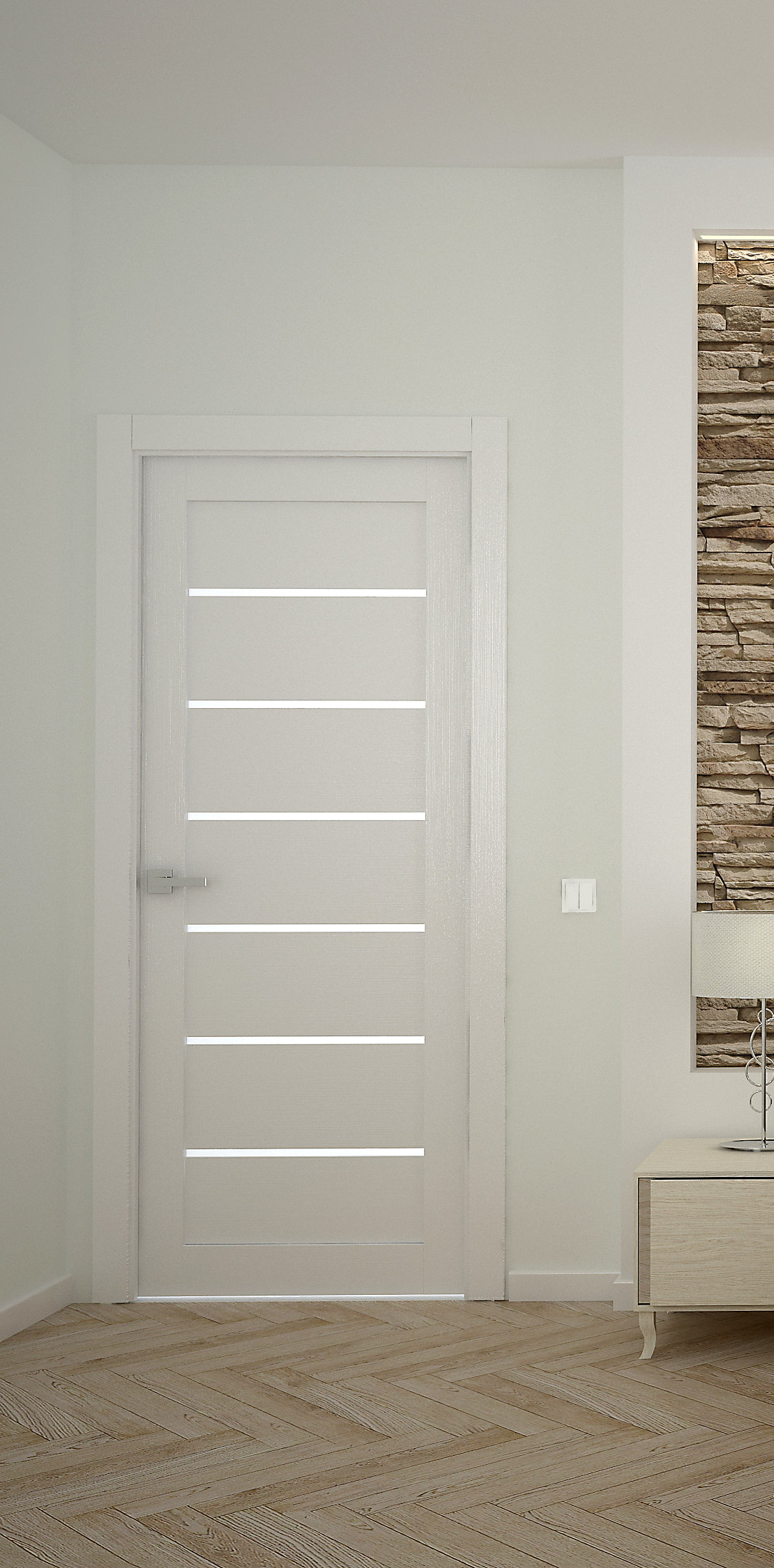 Belldinni Porte simple pré-suspendue avec charnières dissimulées Alba ...